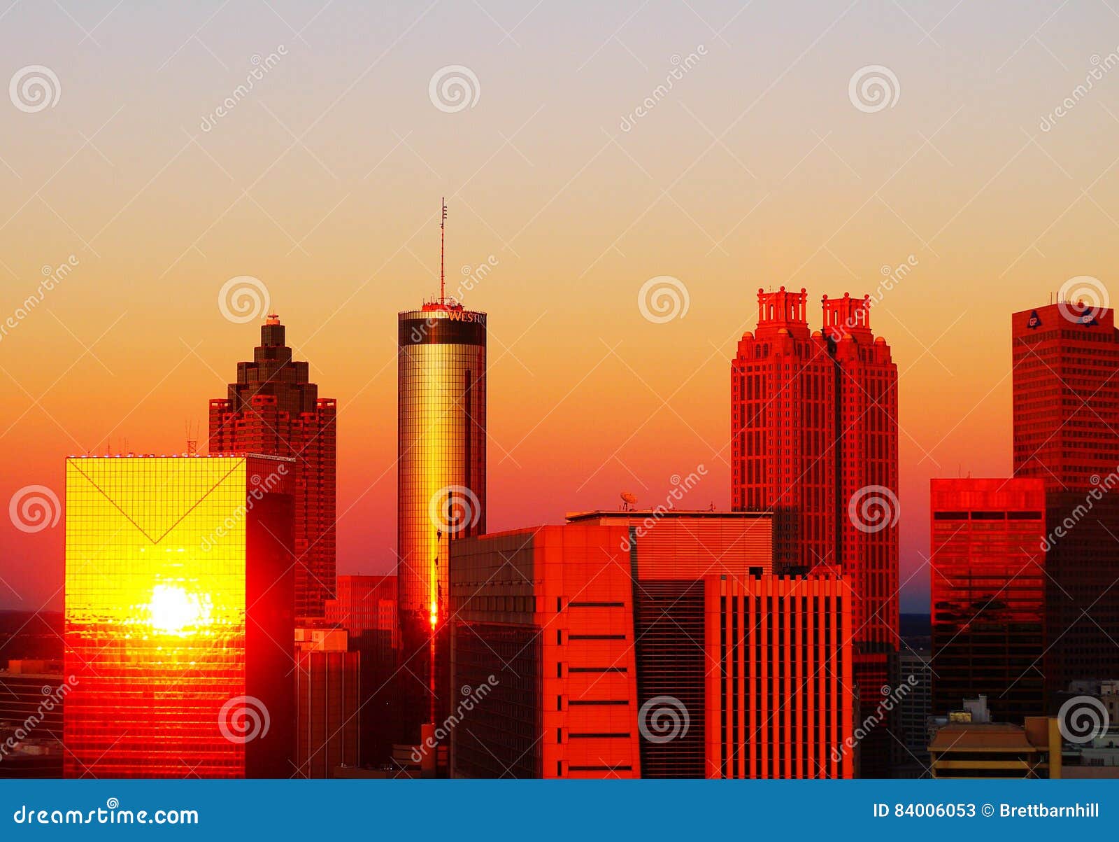 Atlanta at sunrise editorial stock photo. Image of urban - 84006053