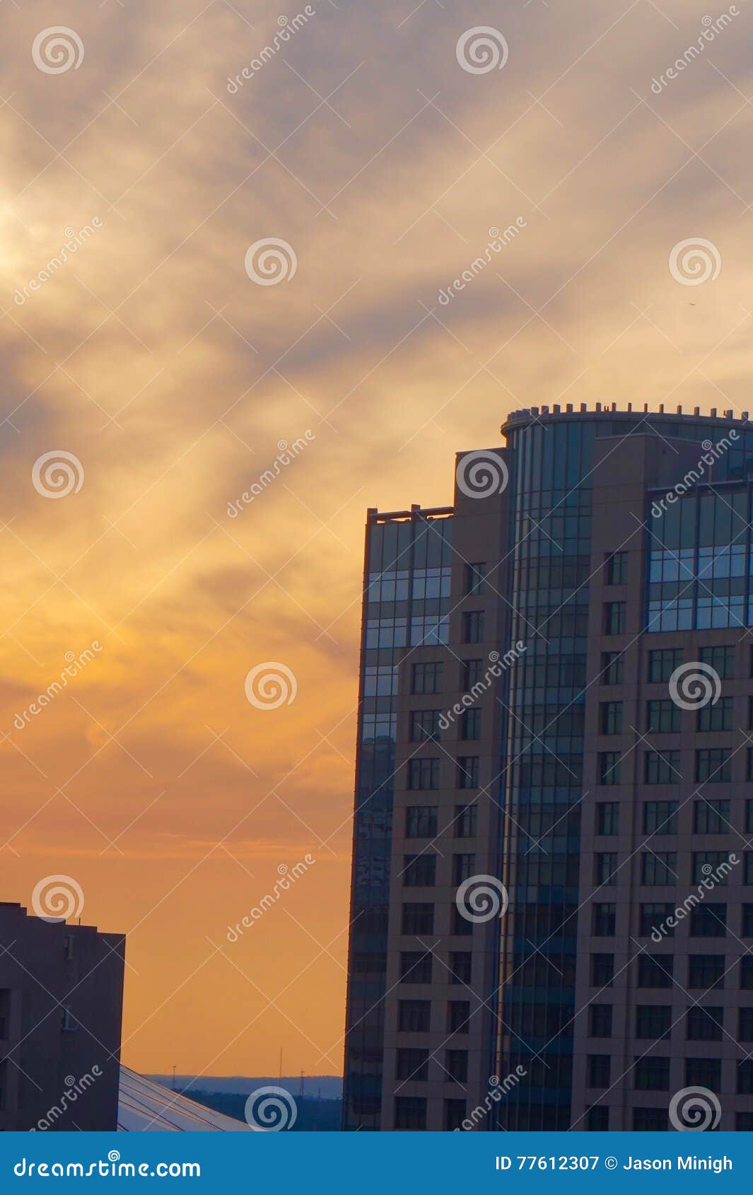 Atlanta Sunset with Building Stock Image - Image of building, sunset ...