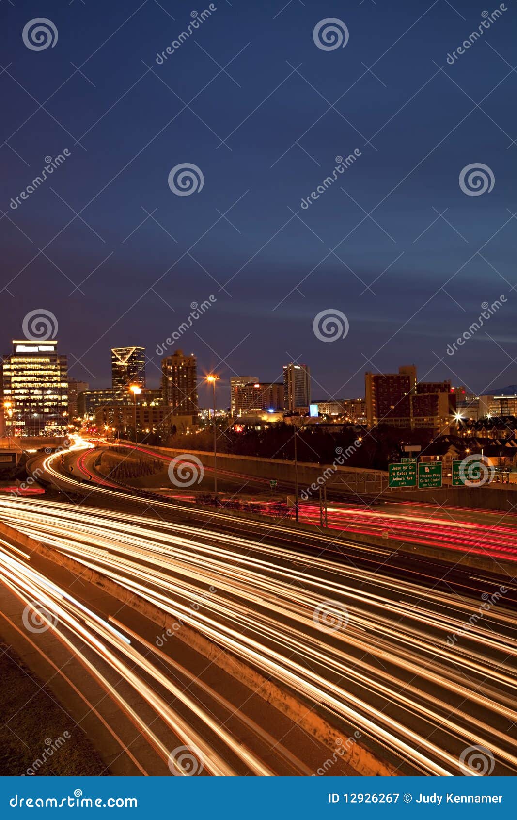 Atlanta Traffic and Skyline Stock Image - Image of hour, district: 12926267
