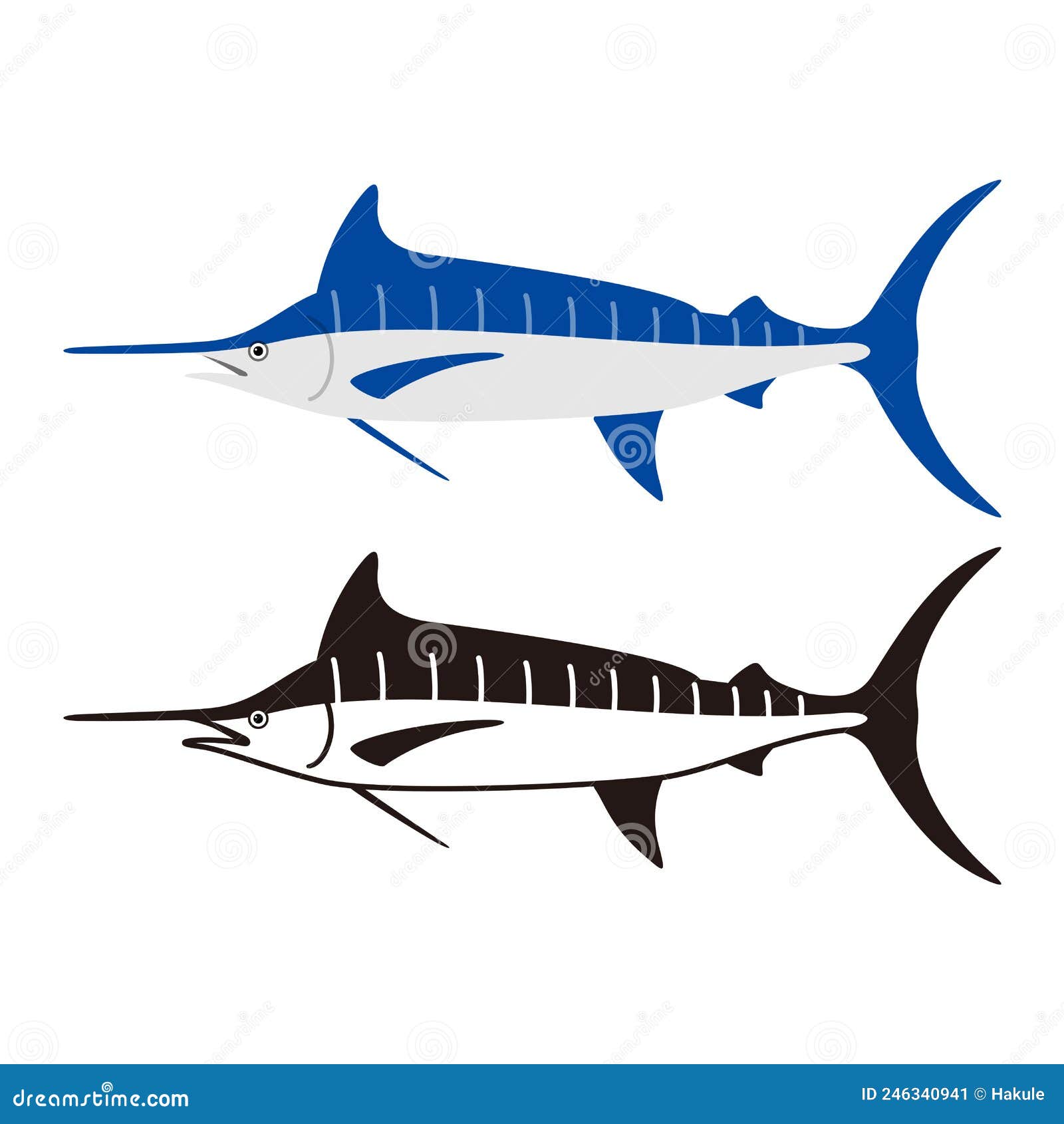 Atlantic Blue Marlin Fish, Vector Illustration Stock Vector ...