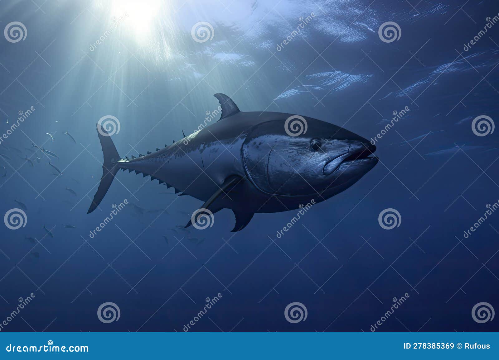 Atlantic Bluefin Tuna Swimming Underwater Stock Image - Image of ...