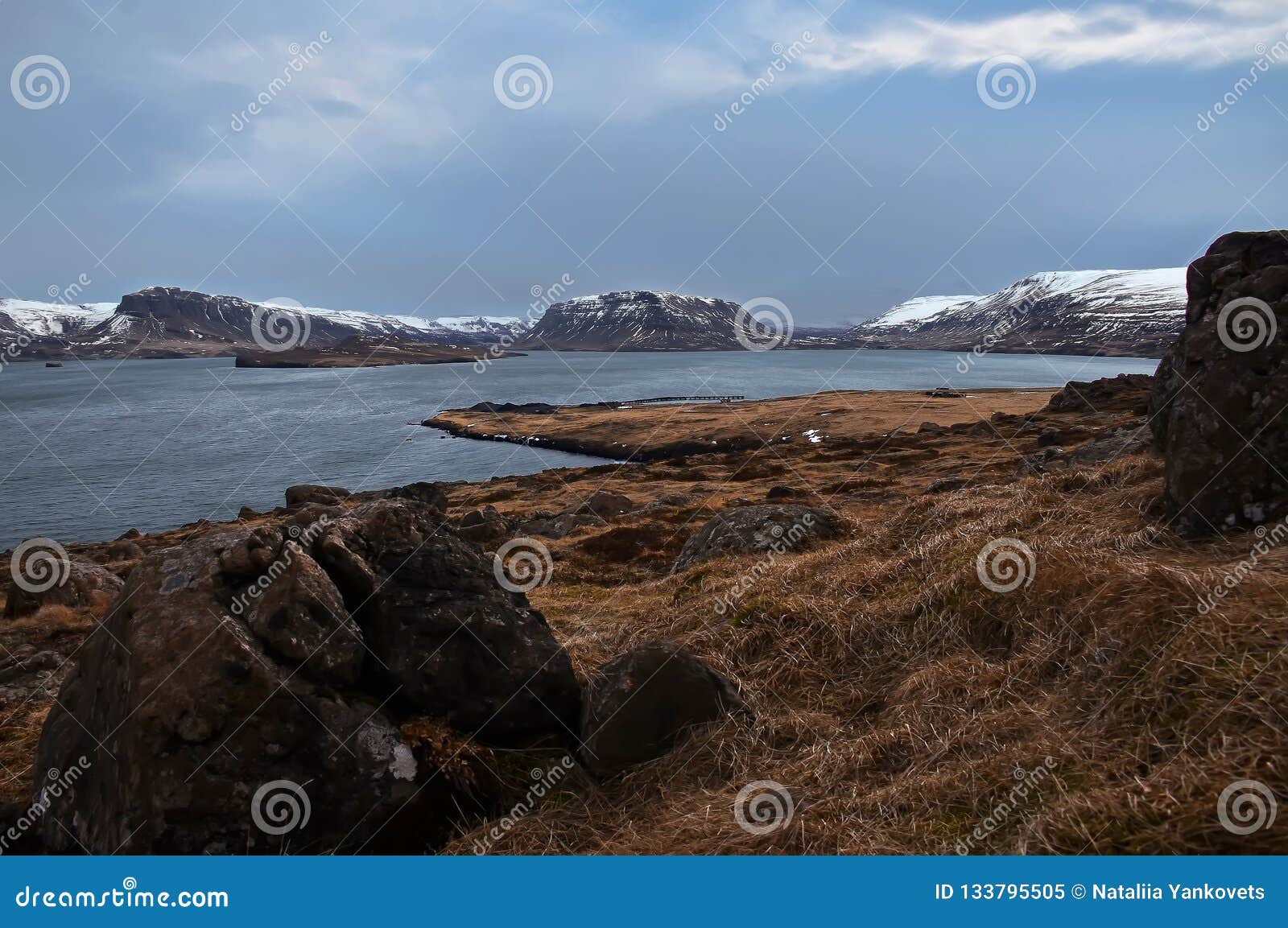 The Atlantic Coast with Black Sand and Huge Lava Rocks Stock Image ...