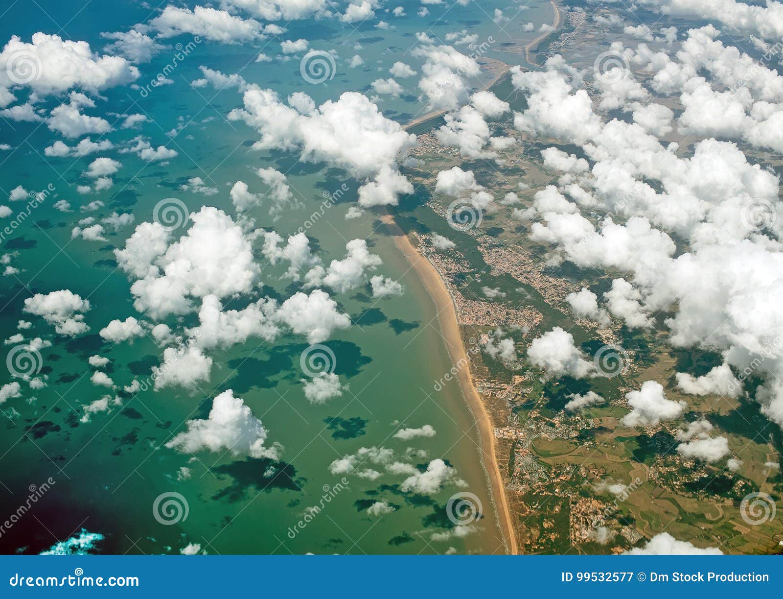 Atlantic coast of France. stock image. Image of ocean - 99532577