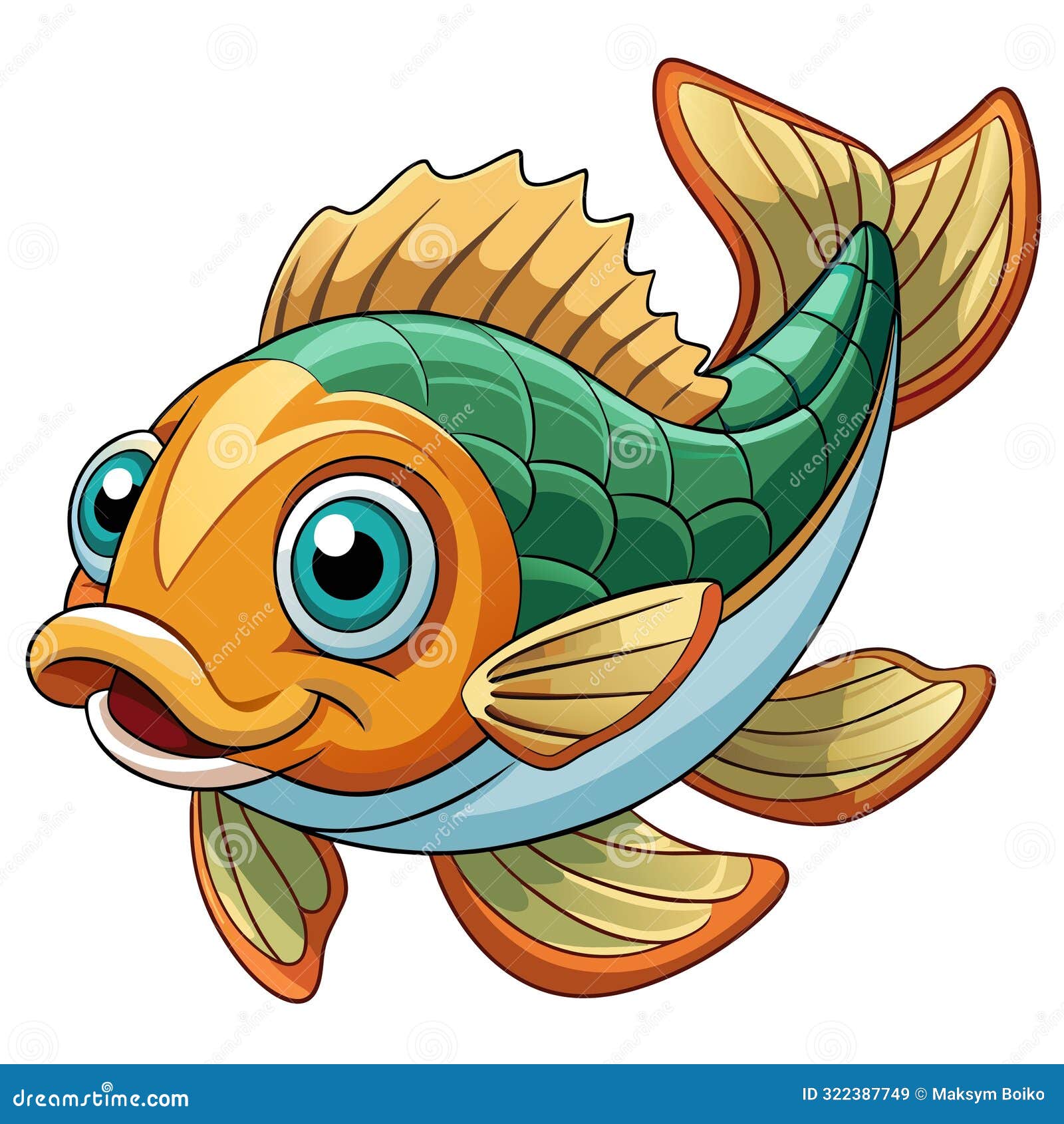 Atlantic Cod Fish Flies Vector Kawaii Stock Vector - Illustration of ...