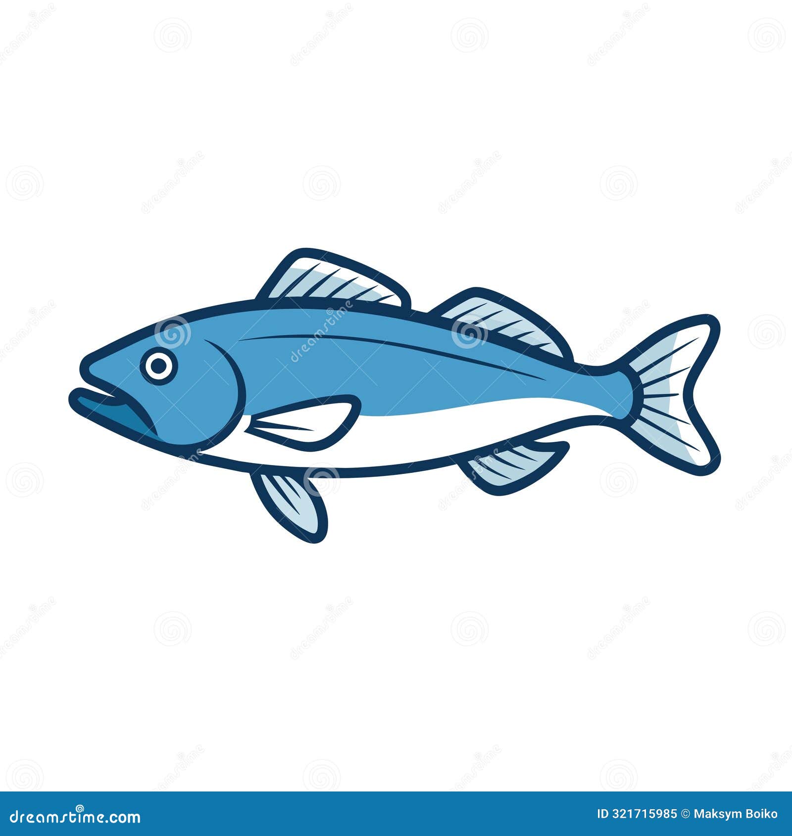 Atlantic Cod Fish Goes Icon Vector Illustration Stock Vector ...