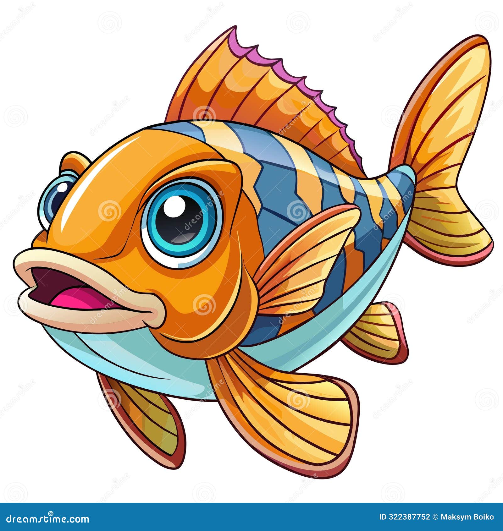 Atlantic Cod Fish Goes Vector Kawaii Stock Vector - Illustration of ...
