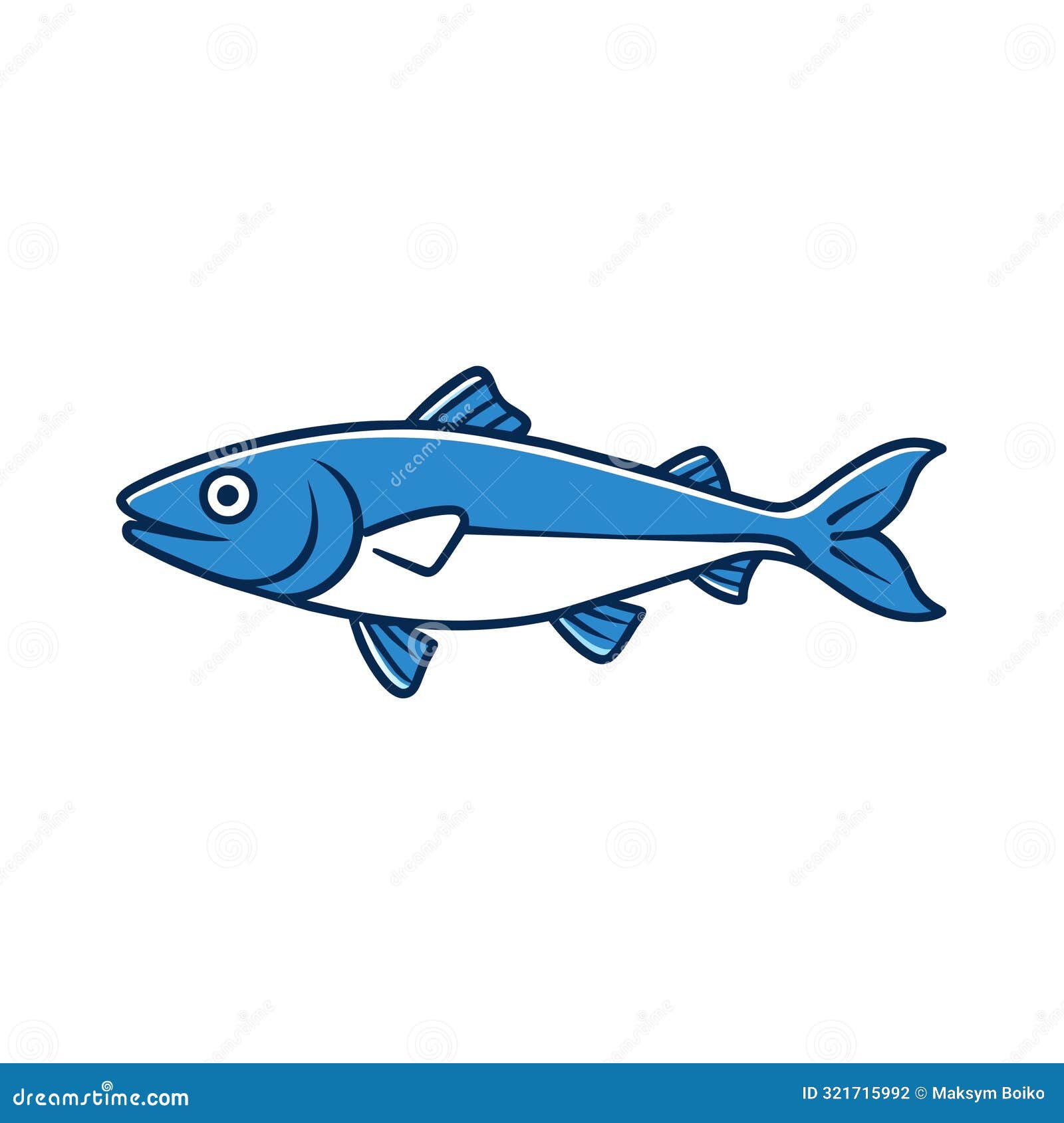 Atlantic Cod Fish Learns Icon Vector Illustration Stock Vector ...