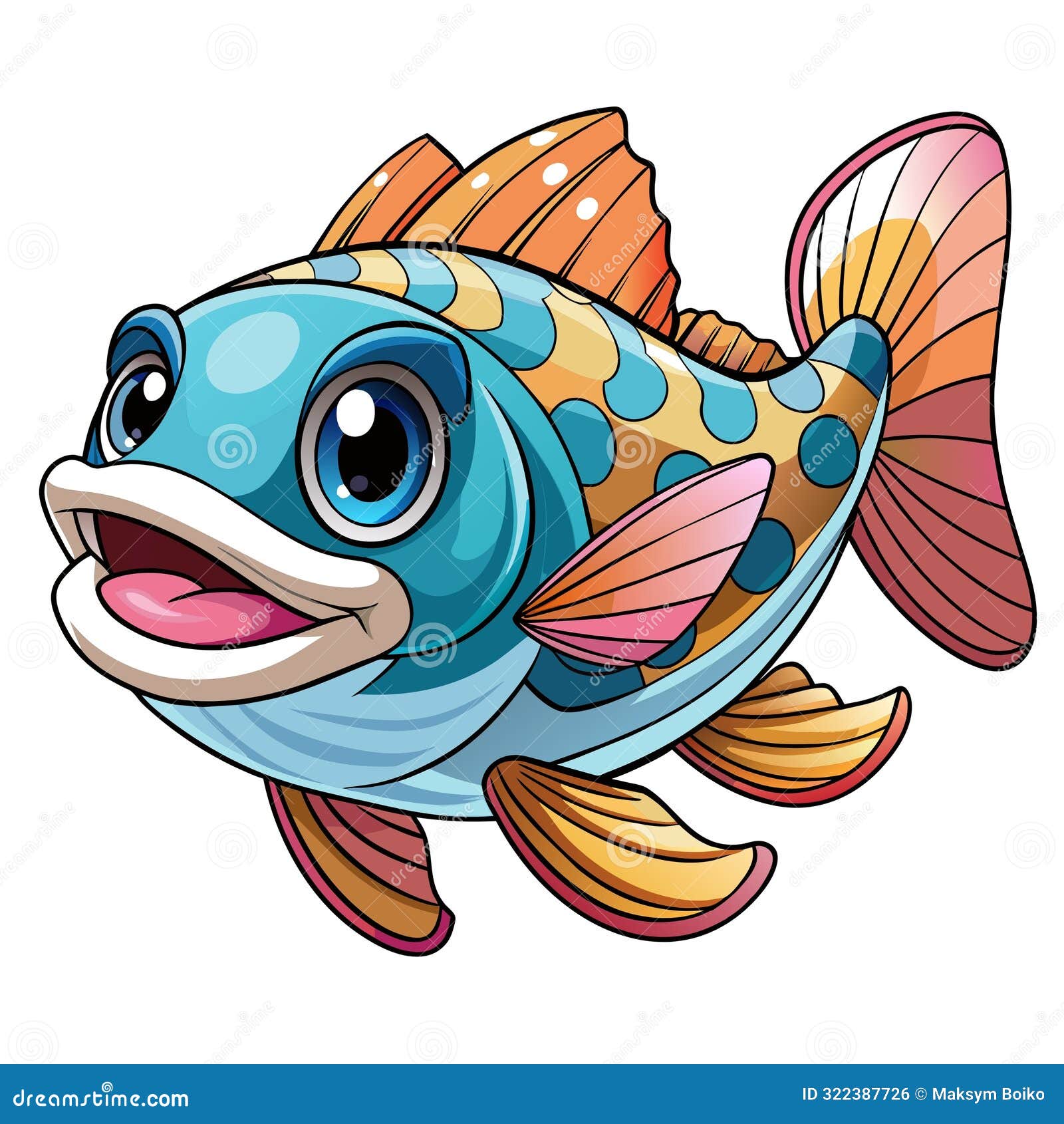 Atlantic Cod Fish Speaks Vector Kawaii Stock Vector - Illustration of ...