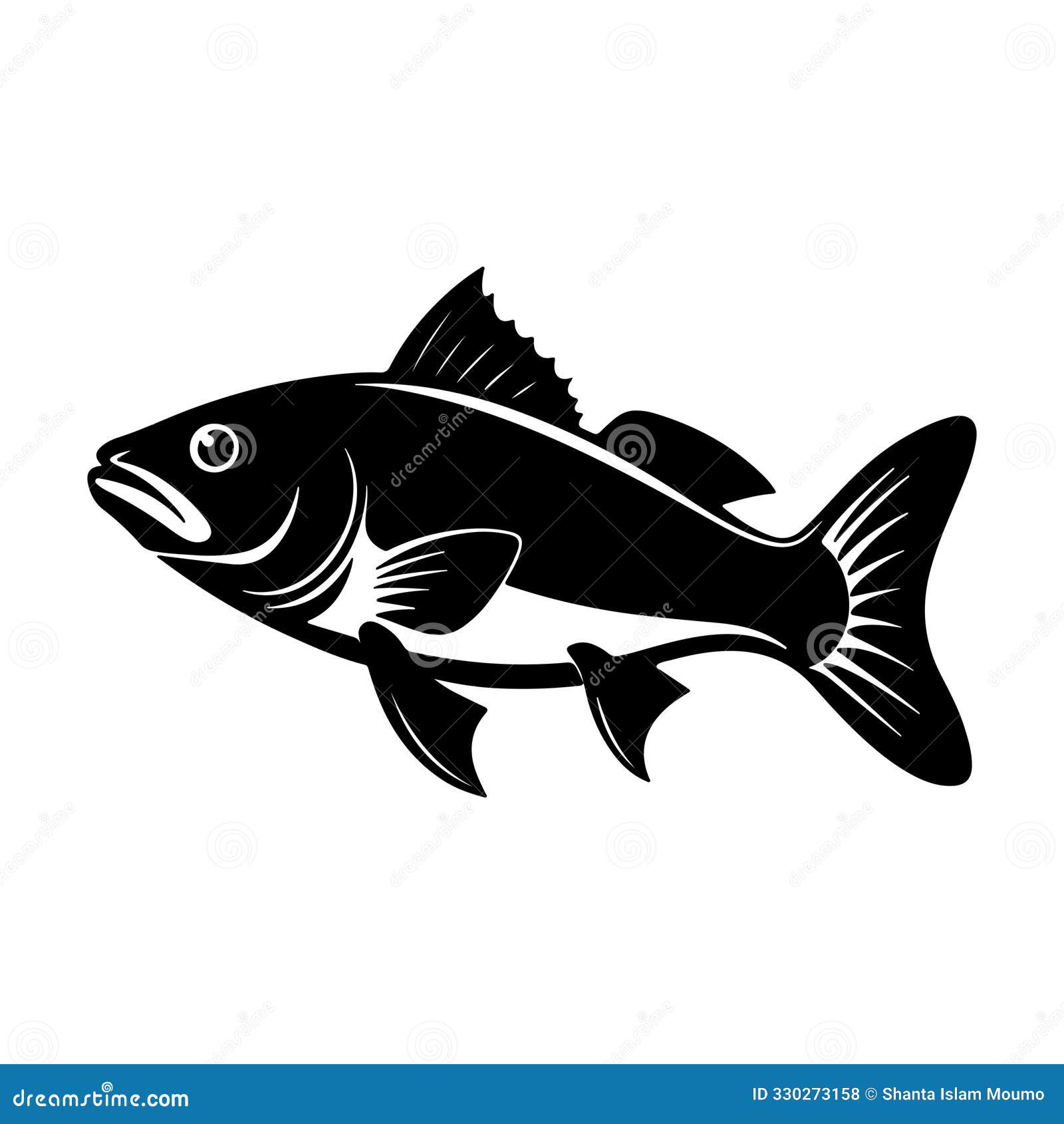 Atlantic Cod Fish Vector Illustration Silhouette Stock Illustration ...
