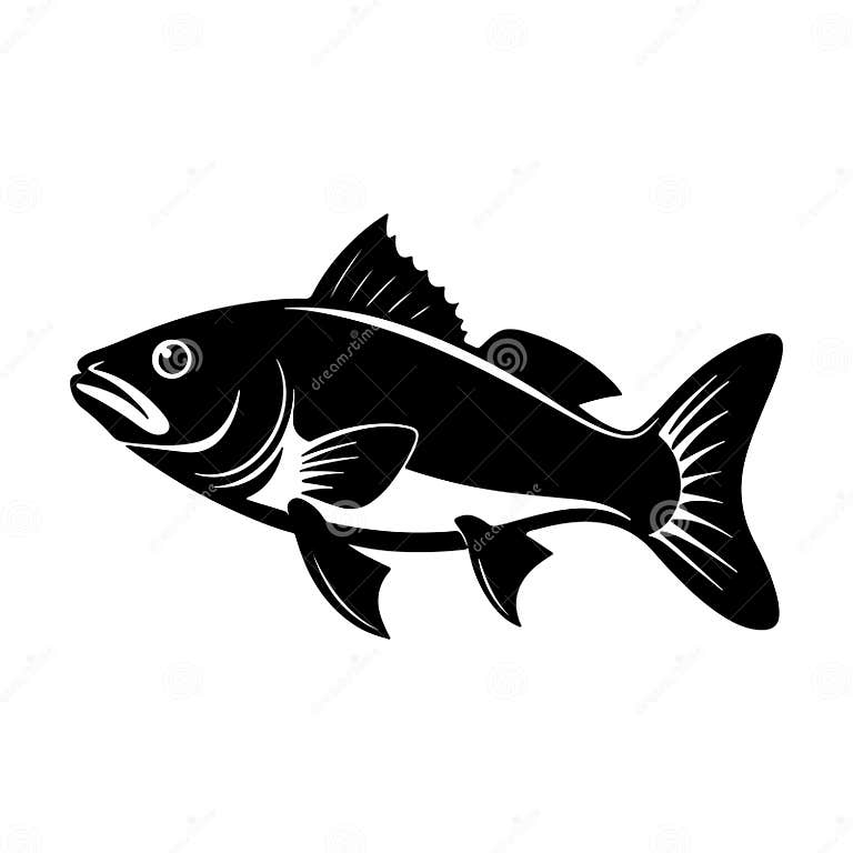 Atlantic Cod Fish Vector Illustration Silhouette Stock Illustration ...