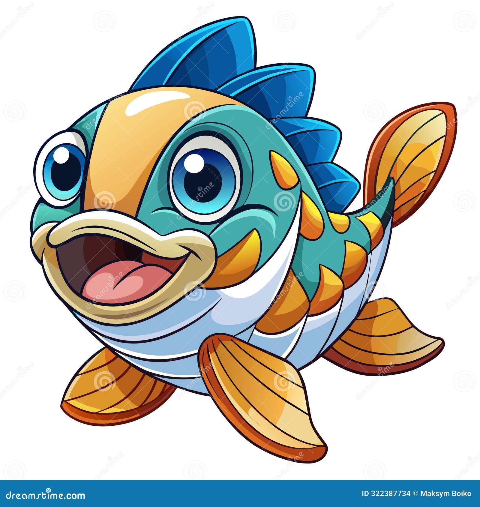 Atlantic Cod Fish Walks Vector Kawaii Stock Vector - Illustration of ...