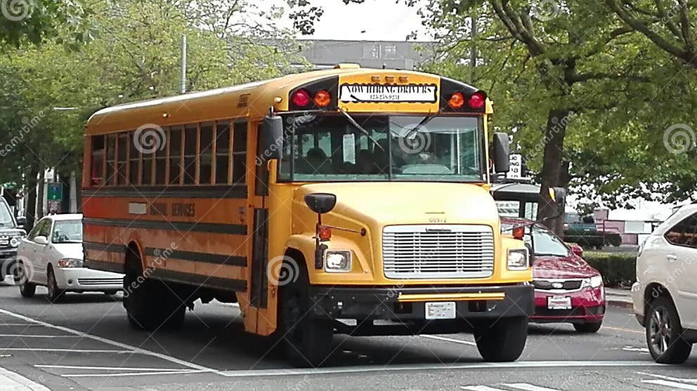 Atlantic Express schoolbus editorial image. Image of avenue - 192266060