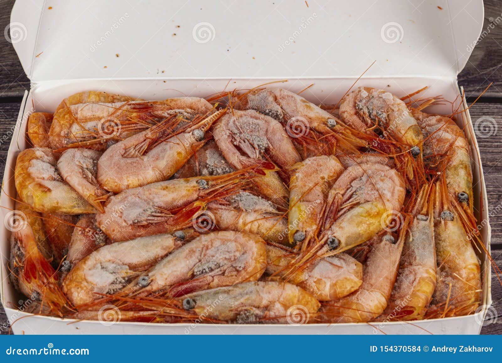 Atlantic Frozen Prawns in Blocks on the Table Stock Photo - Image of ...
