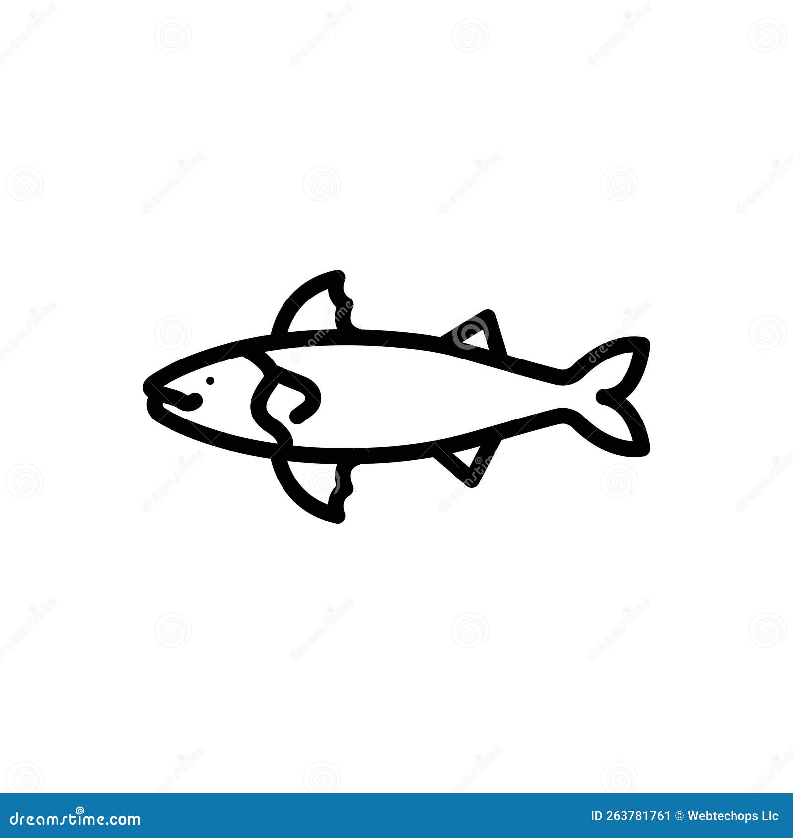 Black Line Icon for Atlantic, Fish and Aquatic Stock Vector ...