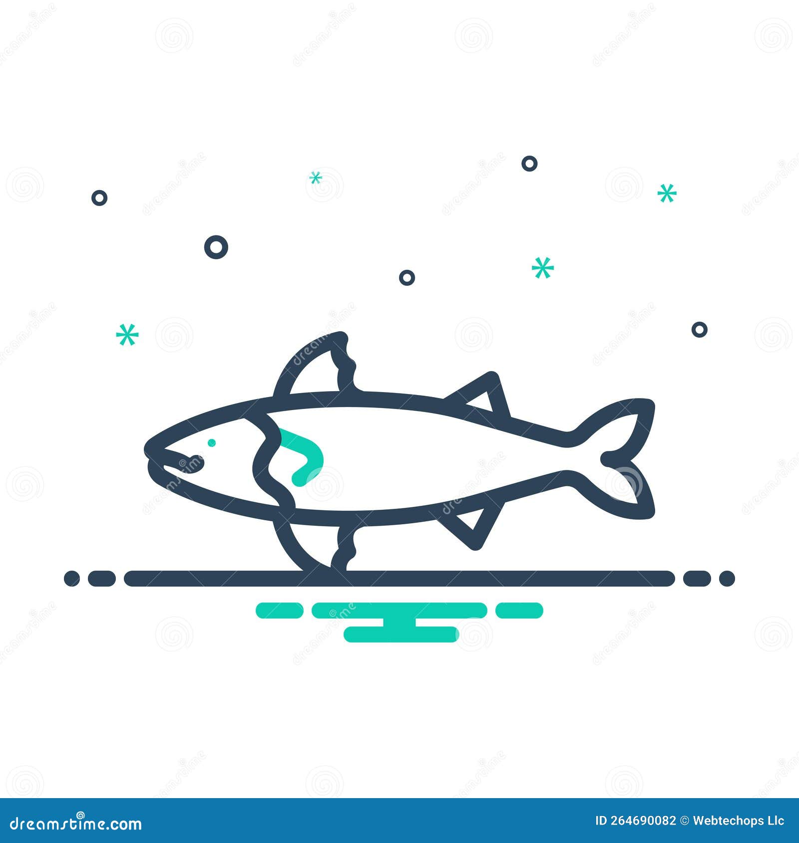 Mix Icon for Atlantic, Fish and Aquatic Stock Illustration ...