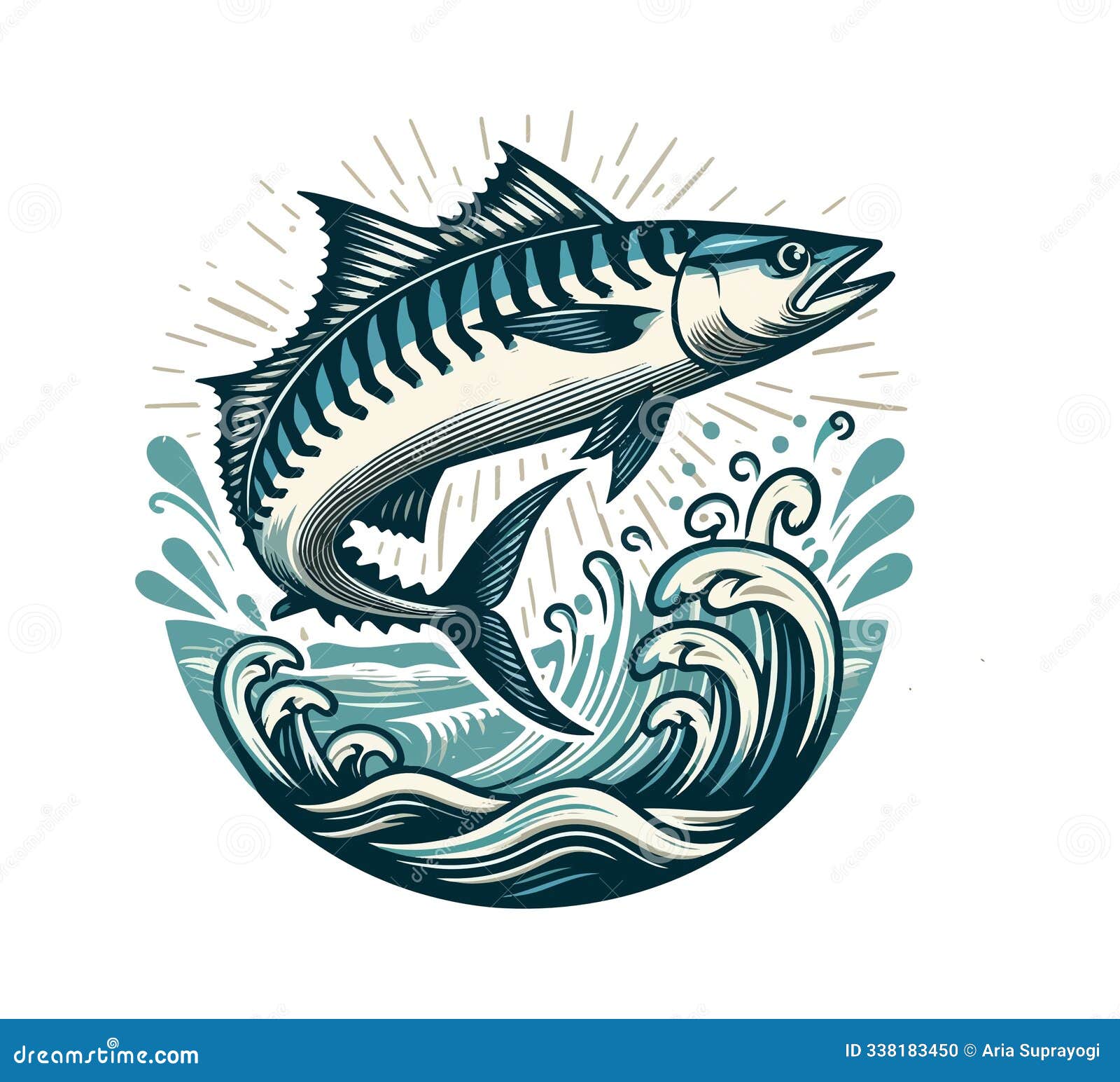Atlantic Mackerel. Hand Drawn Realistic Illustration Royalty-Free Stock ...