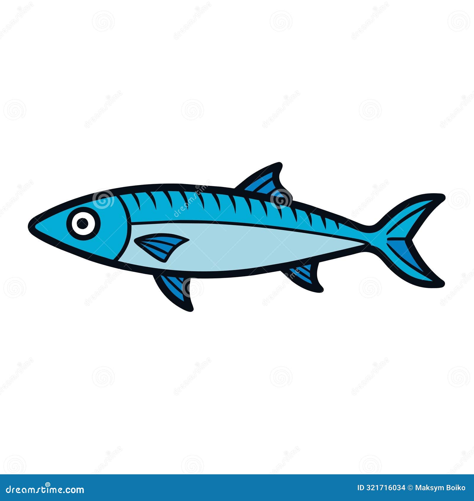 Atlantic Mackerel Fish Learns Icon Vector Illustration Stock Vector ...