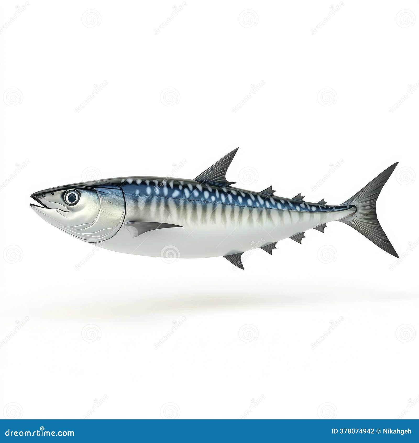 Atlantic Mackerel. Watercolor Illustration Hand Drawn In Pastel Colors ...