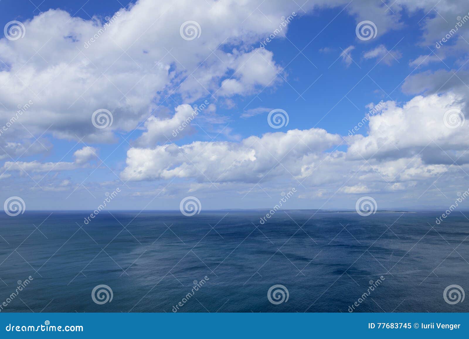Atlantic Ocean and Blue Cloudy Sky Stock Image - Image of cumulus ...