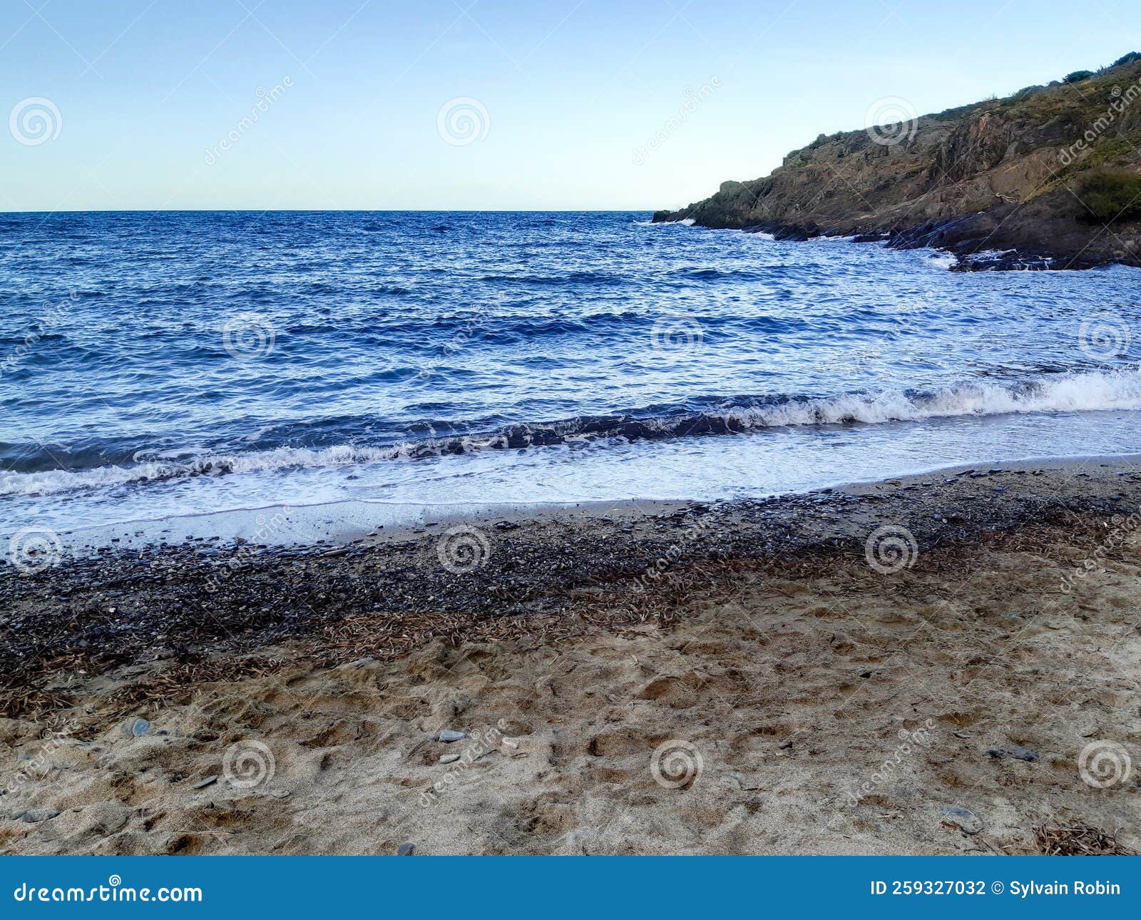 Atlantic Ocean in Brittany with Sea Water Sky and Waves Stock Photo ...
