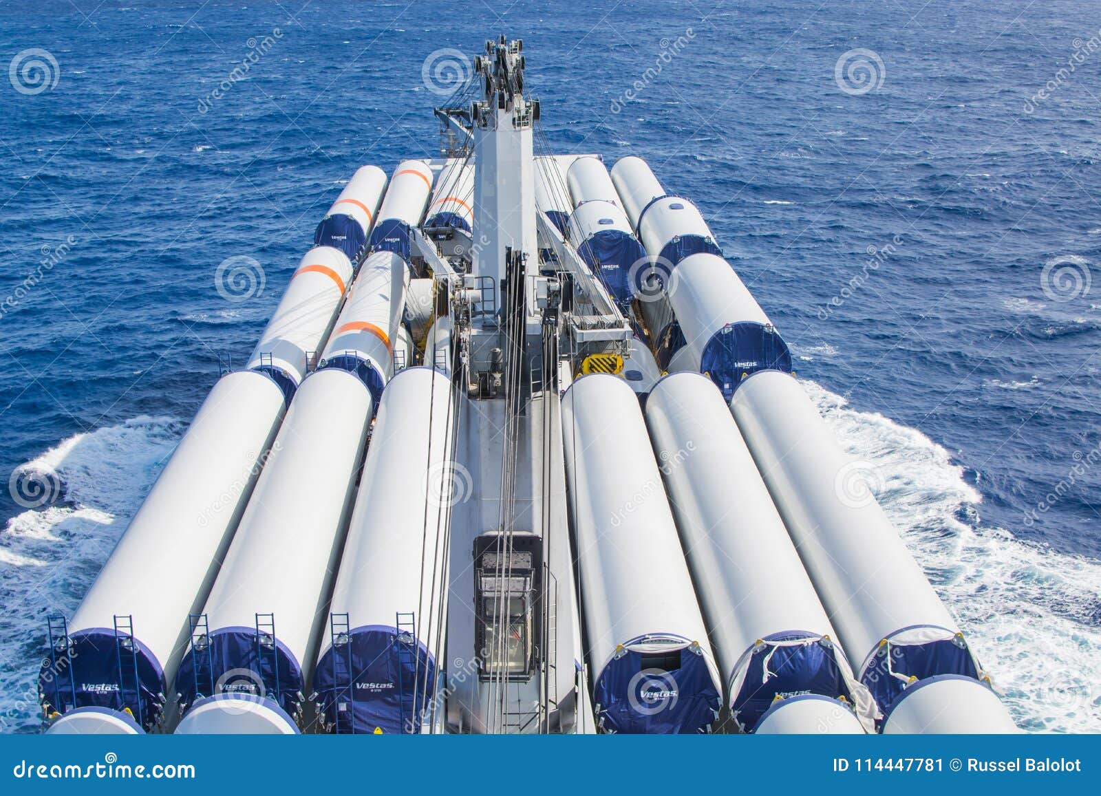 Cargo Ship Loaded with Windmill Tower Stock Image - Image of cargo ...