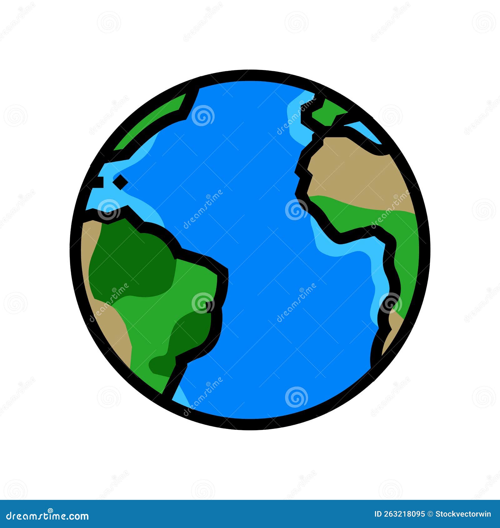 Atlantic Ocean Map Color Icon Vector Illustration Stock Illustration ...