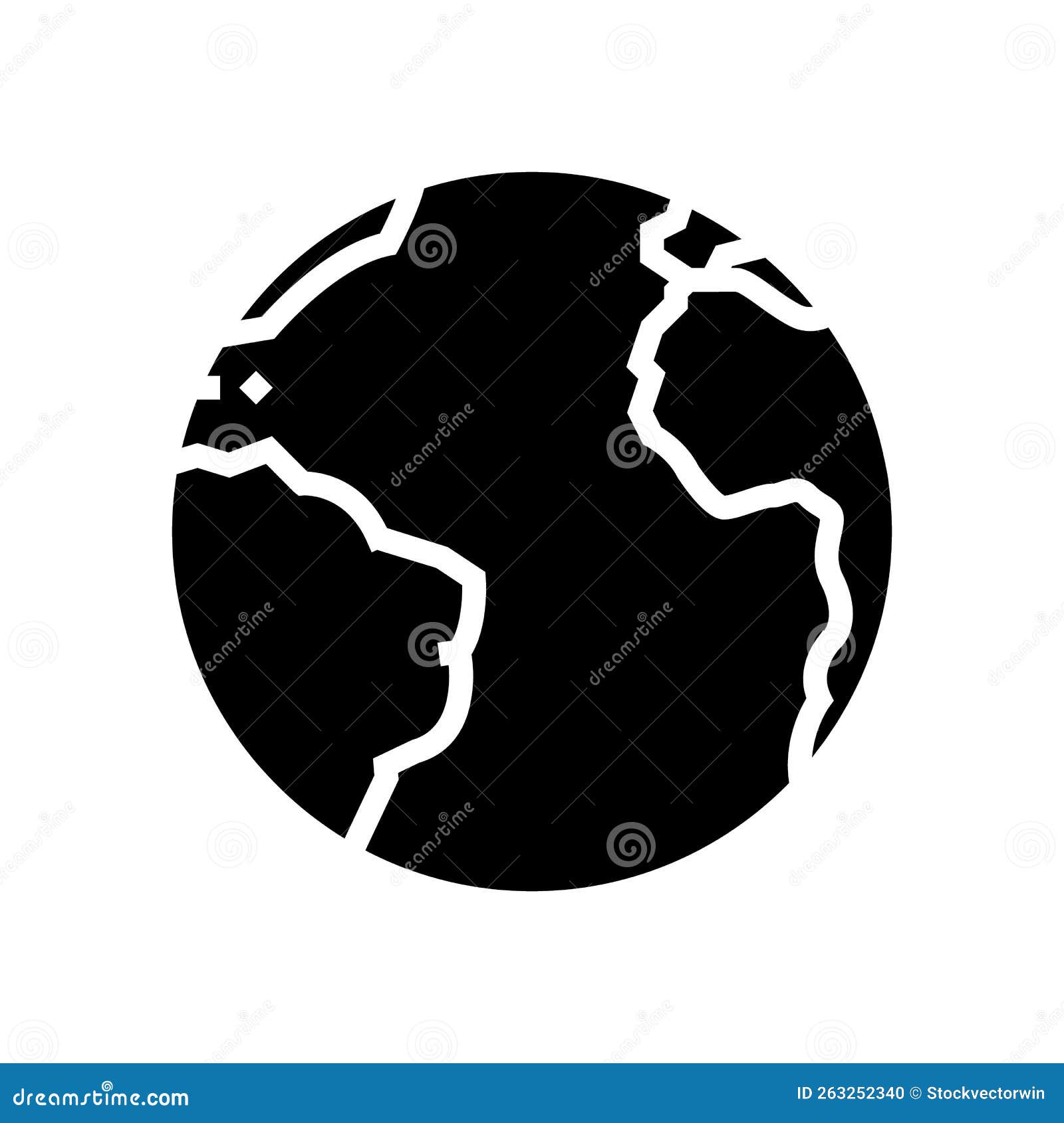 Atlantic Ocean Map Glyph Icon Vector Illustration Stock Vector ...