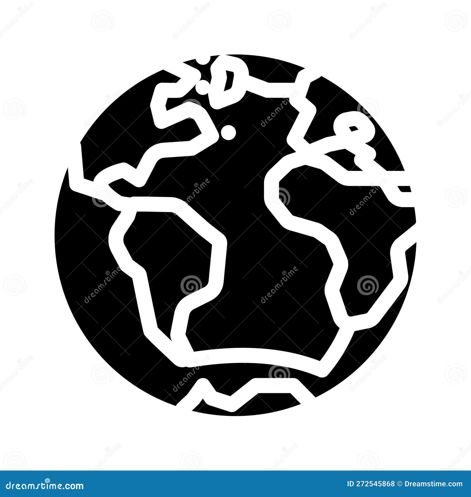 Atlantic Ocean Map Glyph Icon Vector Illustration Stock Vector ...