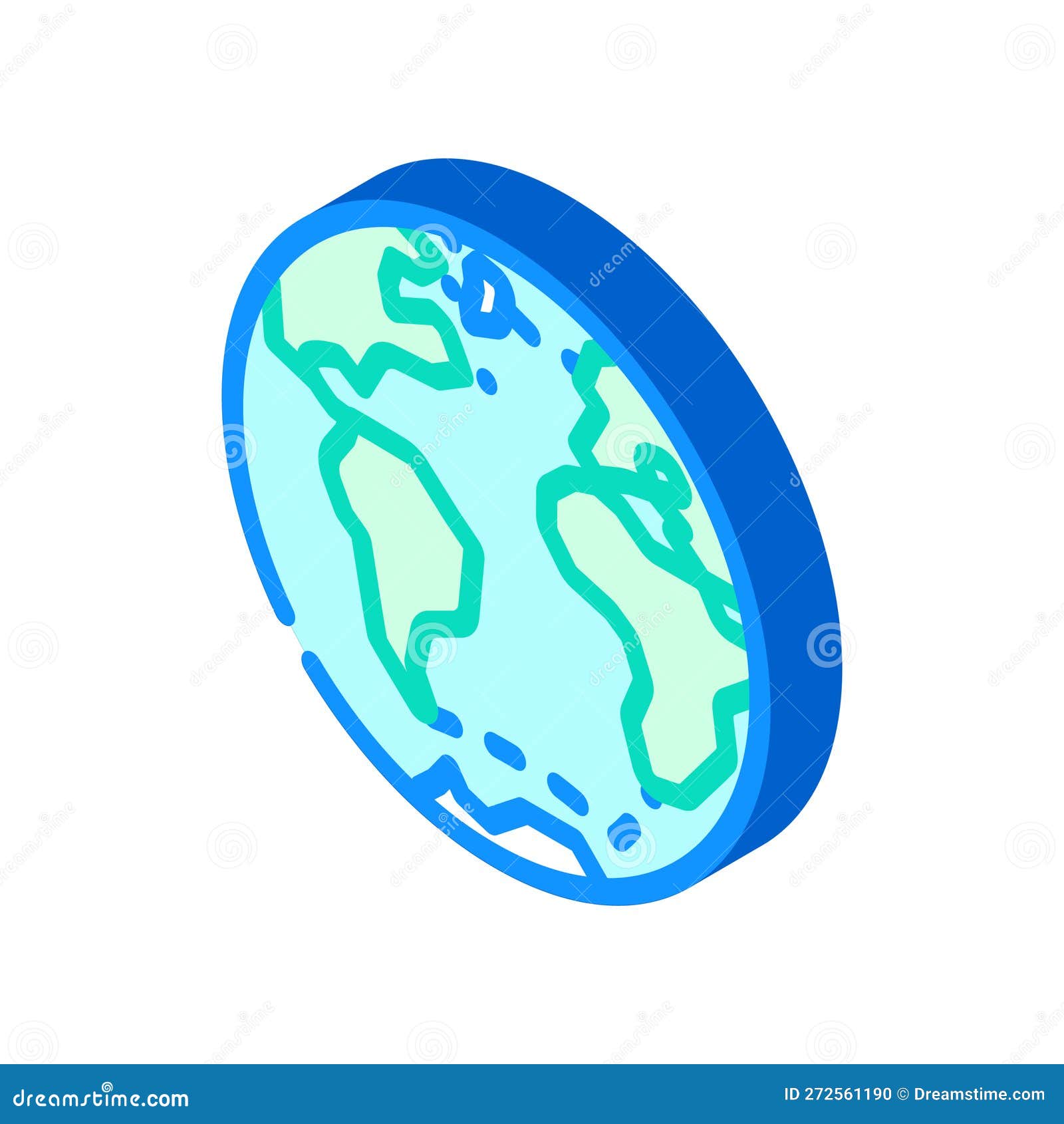 Atlantic Ocean Map Isometric Icon Vector Illustration Stock ...