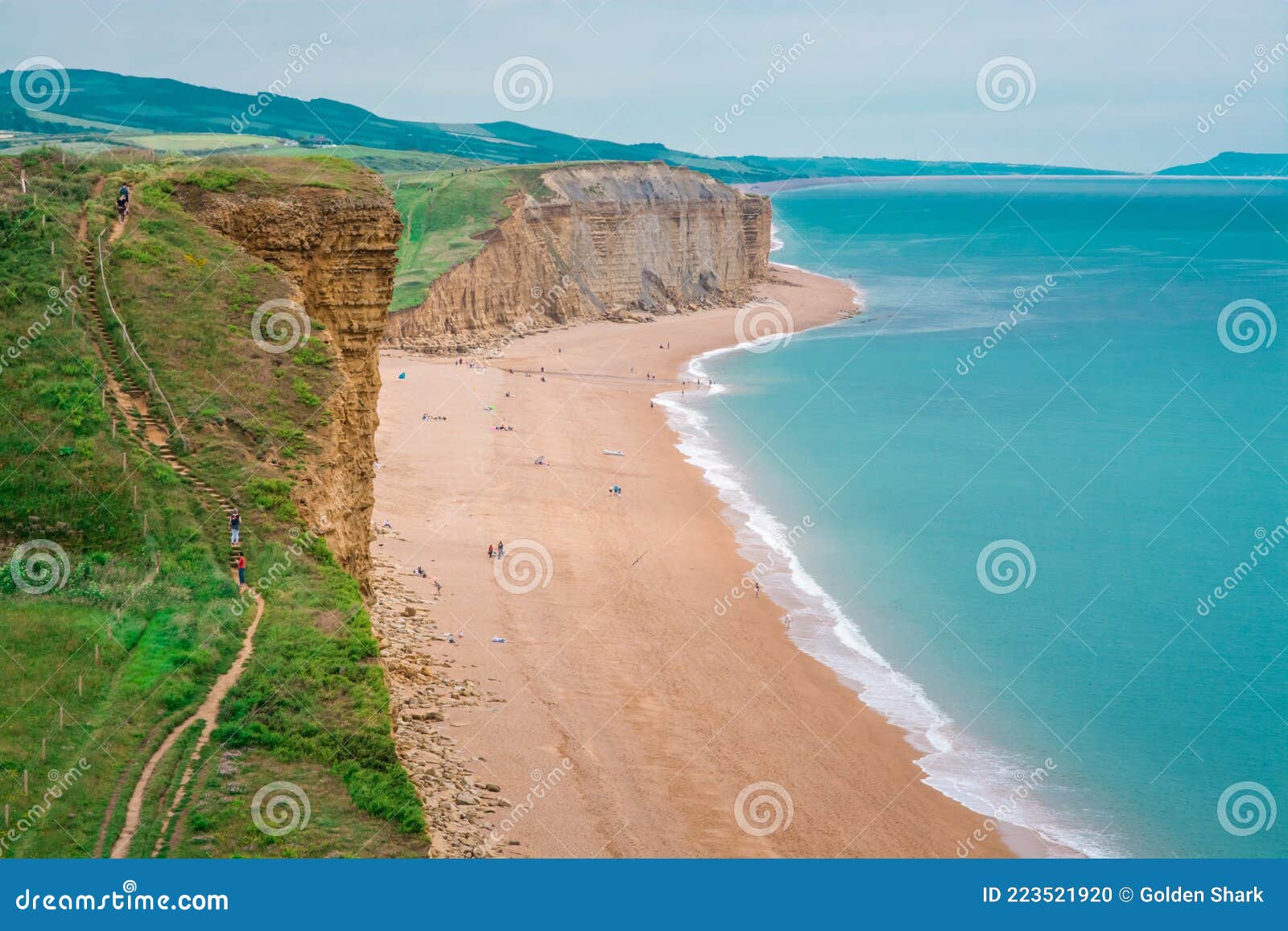 Atlantic Ocean Waves Come Rolling in on a Beach in England UK Stock ...