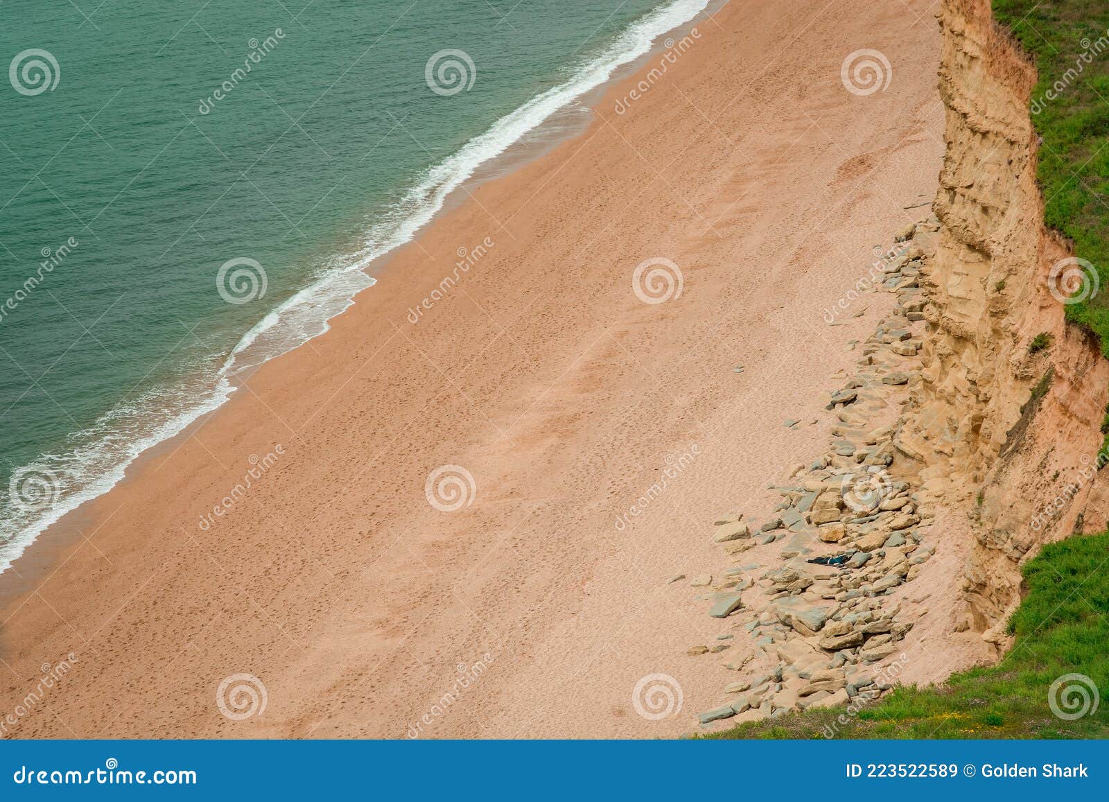 Atlantic Ocean Waves Come Rolling in on a Beach in England UK Stock ...