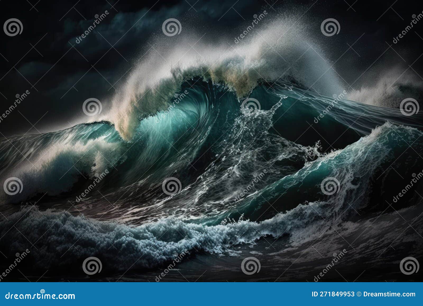 Atlantic Ocean Waves during a Storm Stock Illustration - Illustration ...