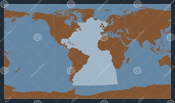 Atlantic Ocean on the World Map. Patterned Stock Illustration ...