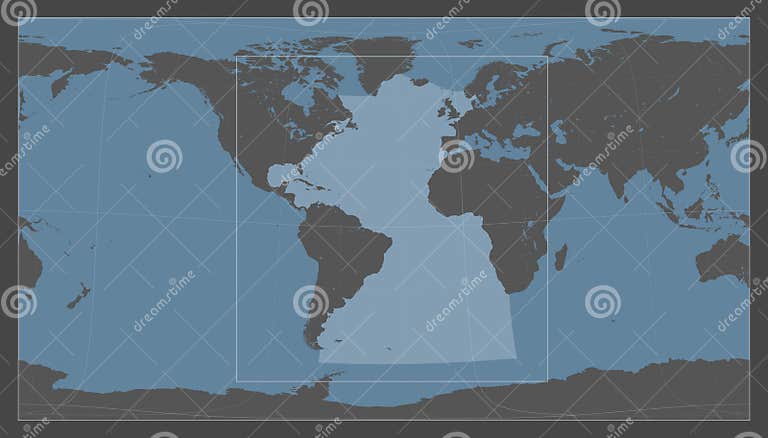 Atlantic Ocean on the World Map. Solid Stock Illustration ...