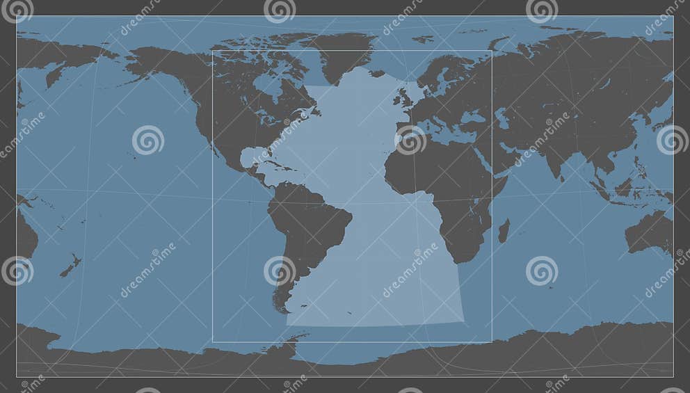 Atlantic Ocean on the World Map. Solid Stock Illustration ...