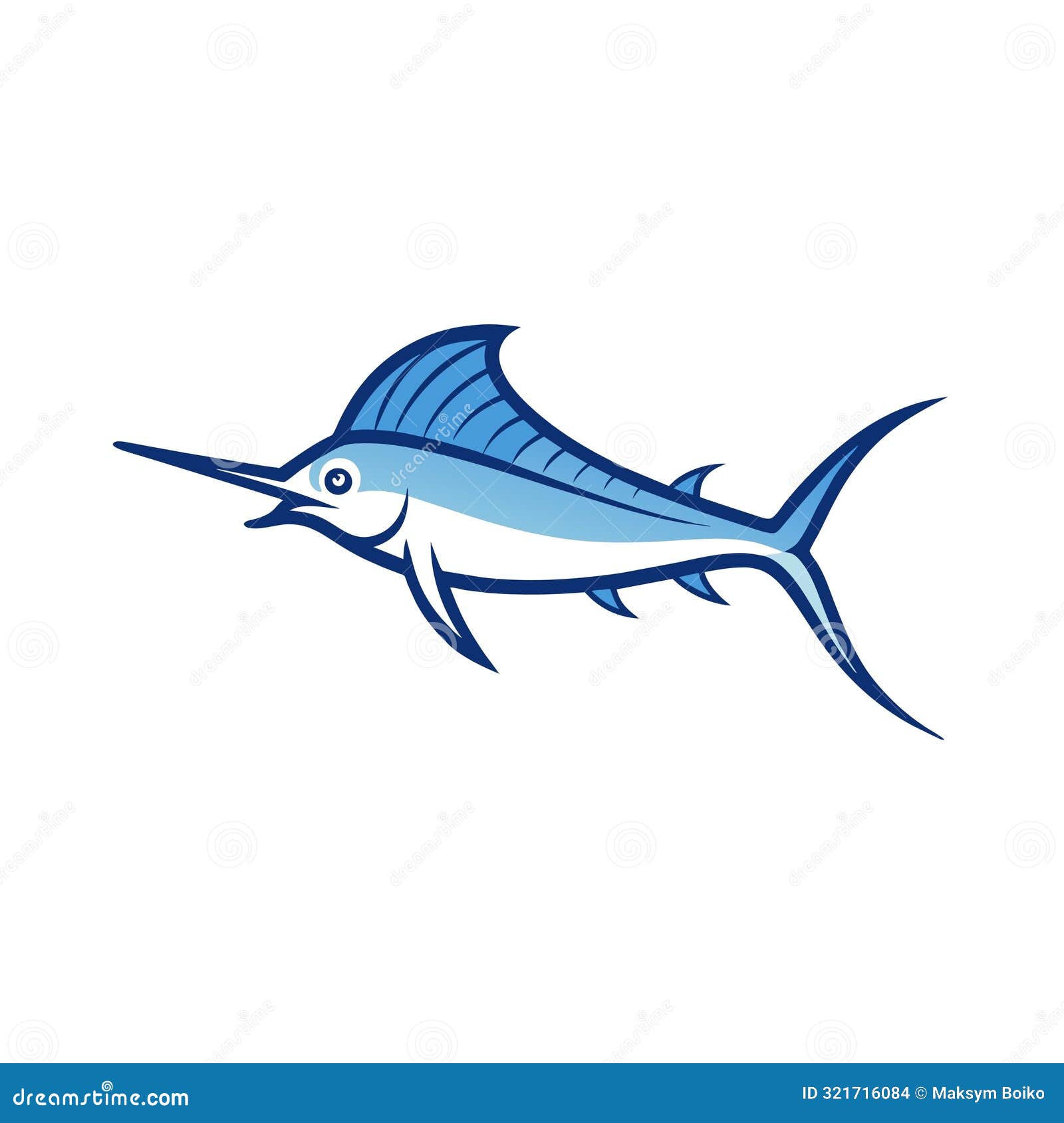 Atlantic Sailfish Fish Knocks Icon Vector Illustration Stock Vector ...