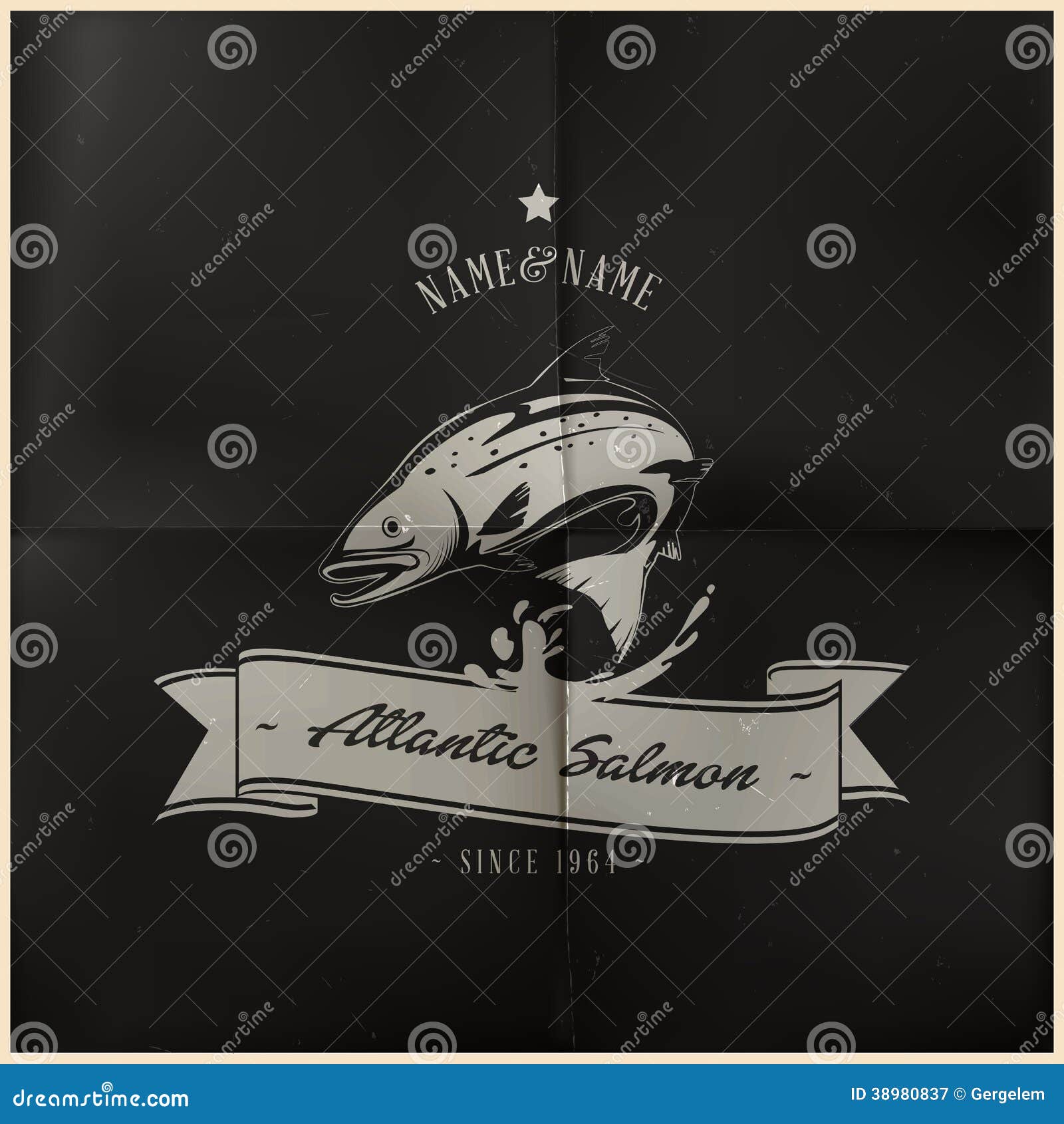 Atlantic Salmon Fish Jumping Retro Vector Illustration | CartoonDealer ...
