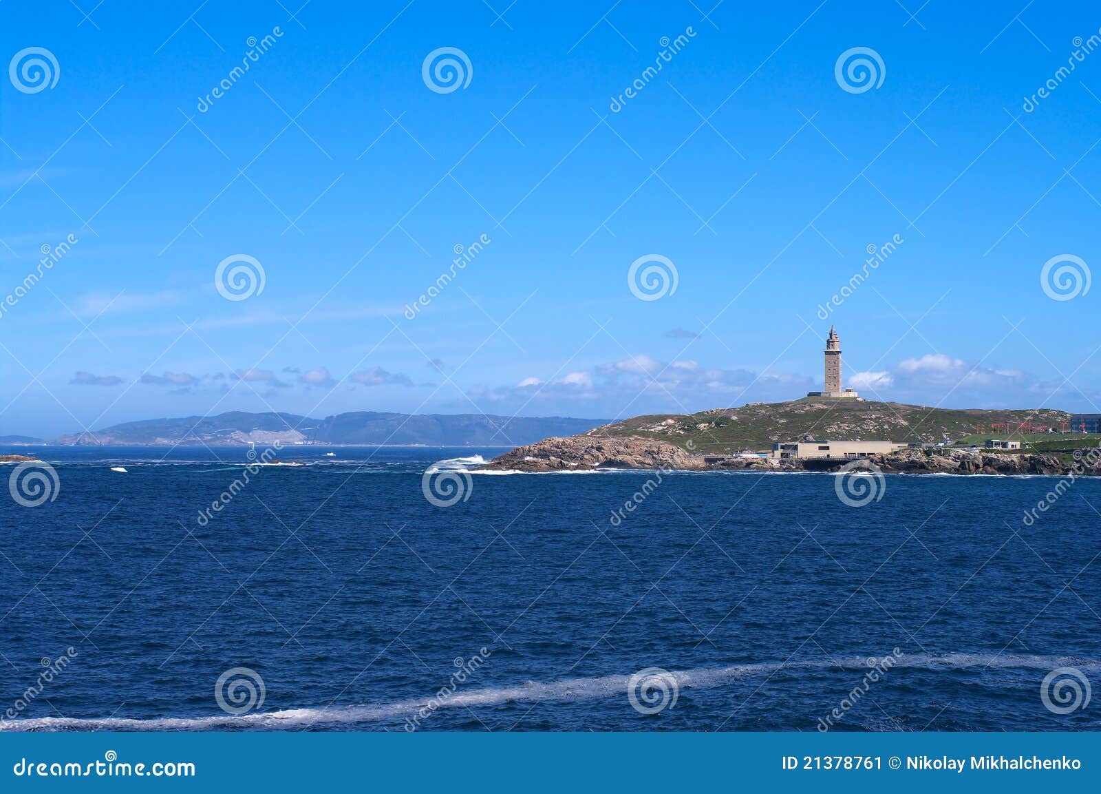 Atlantic Seascape with Hercules Stock Image - Image of spain, lighting ...