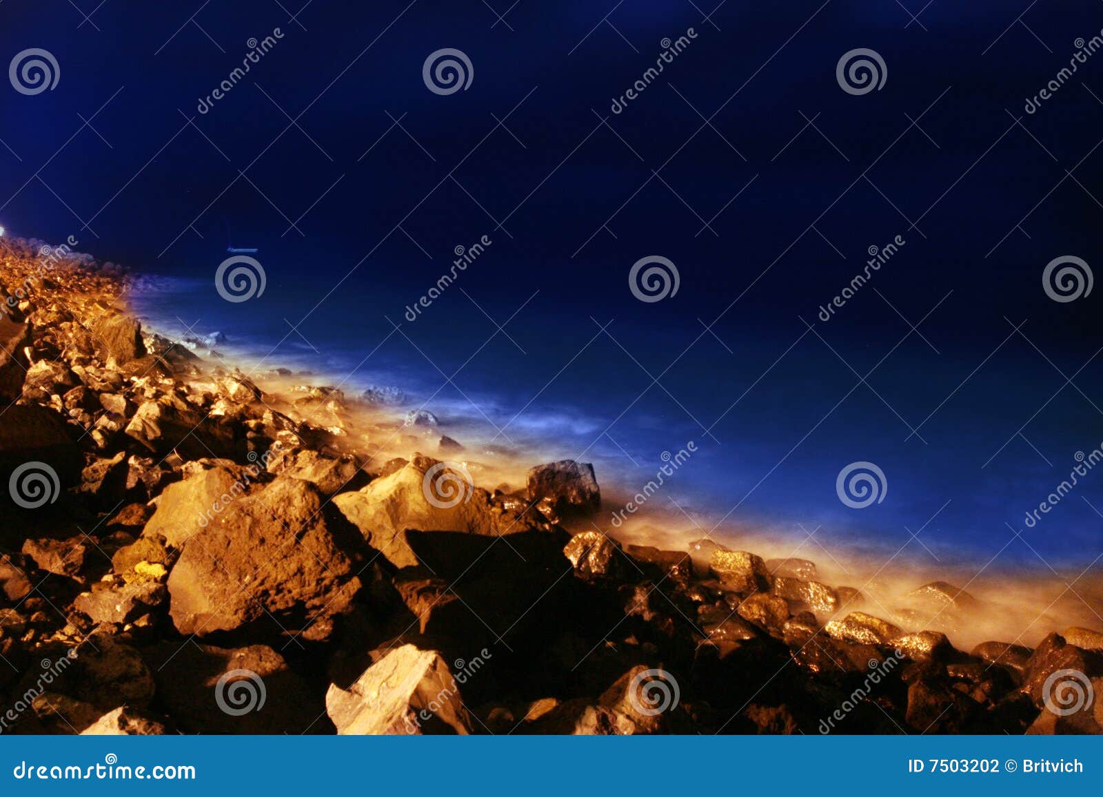 Atlantic Shore at the Night Stock Photo - Image of plane, ocean: 7503202