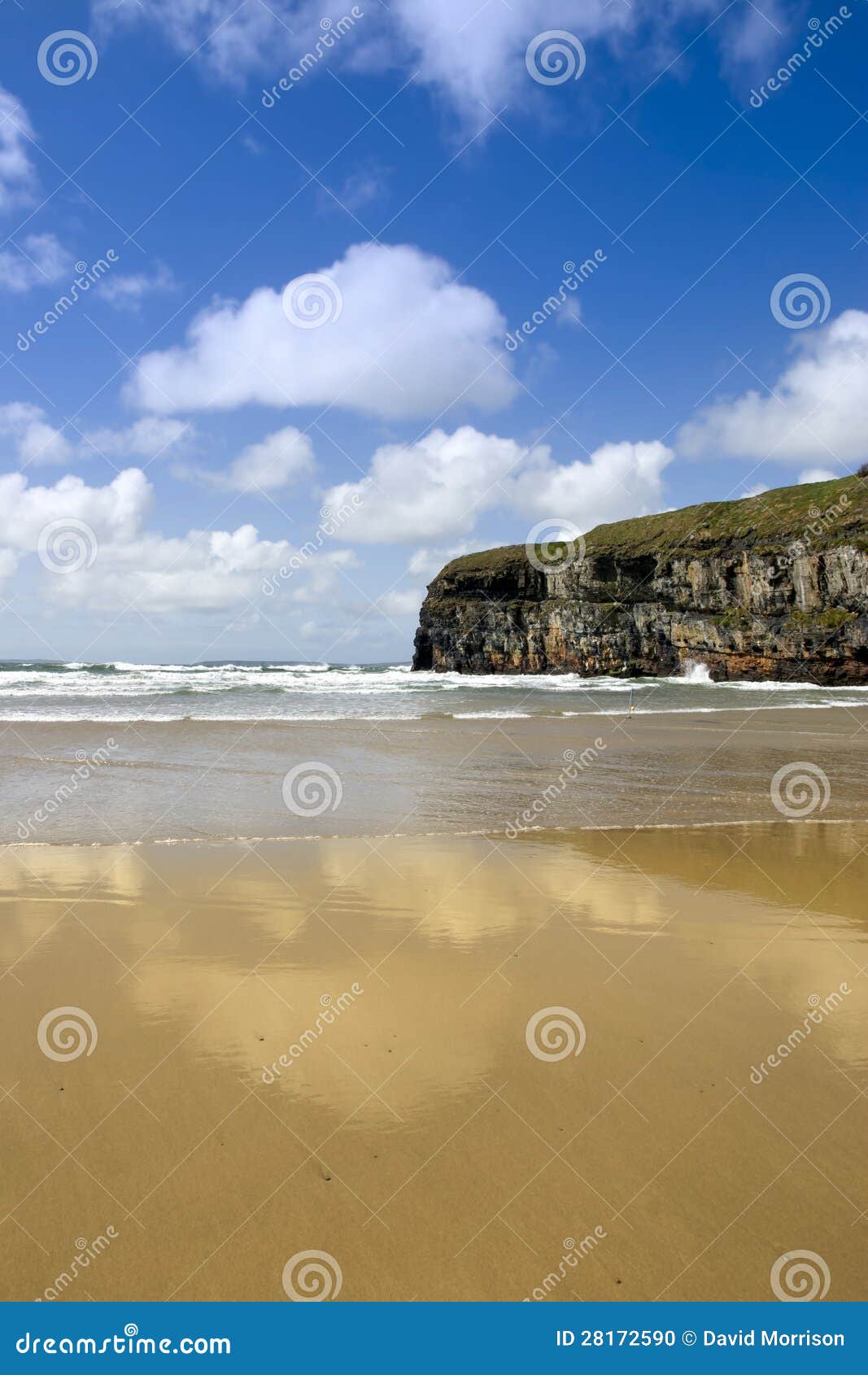 Atlantic View of Ballybunion Cliffs and Beach Stock Photo - Image of ...