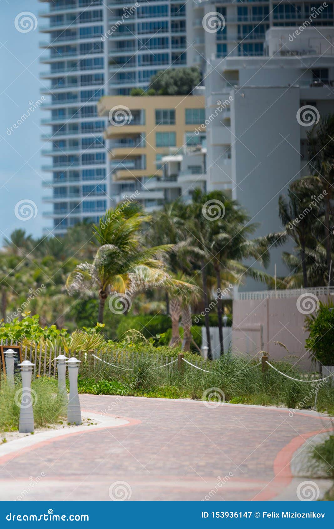 Atlantic Way Pedestrian Foot Path Miami Beach FL Stock Image - Image of ...