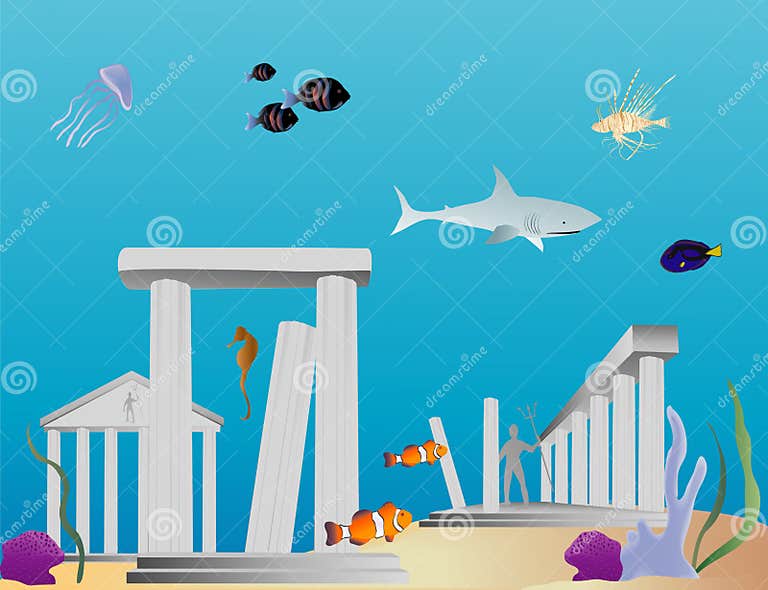 Atlantis stock vector. Illustration of mysteries, classical - 4348793