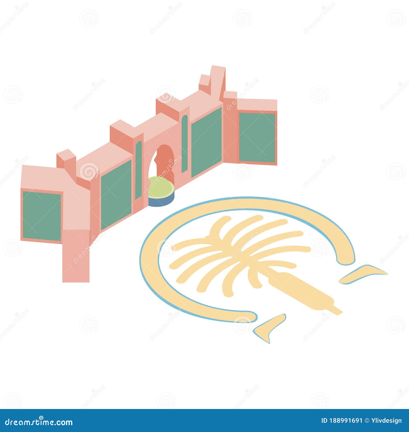 Atlantis Hotel Icon, Isometric Style Stock Vector - Illustration of ...