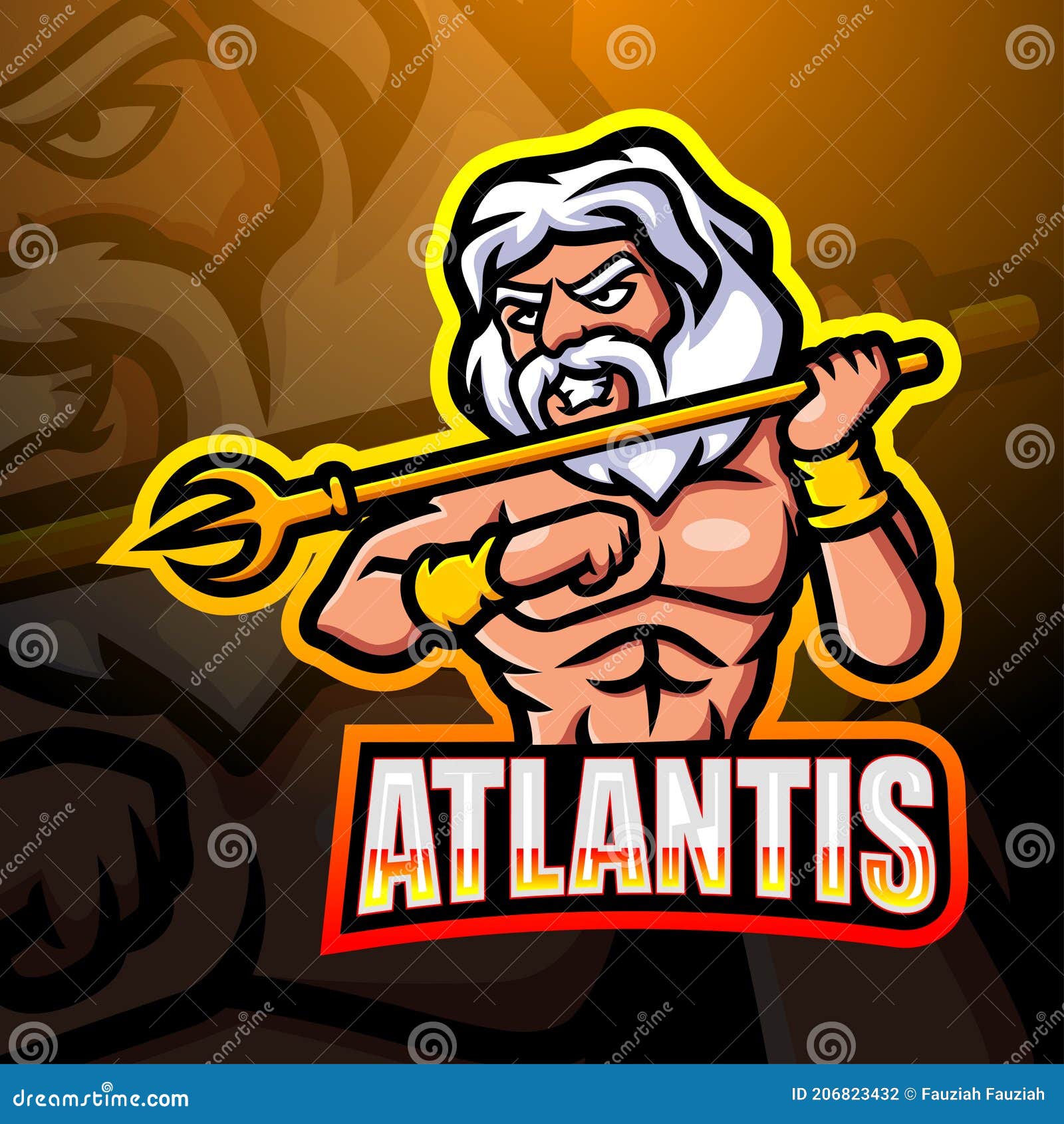 Atlantis Mascot Esport Logo Design Stock Vector - Illustration of ...