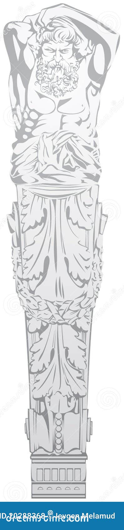 Atlas, architecture detail stock vector. Illustration of column - 20288368