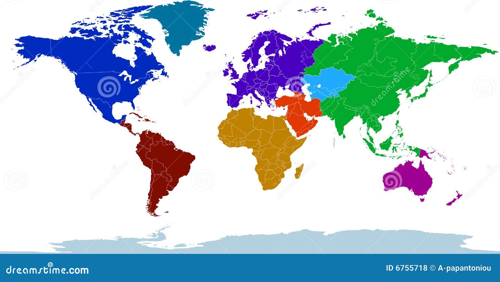 Atlas of Colored Continents Stock Vector - Illustration of asia ...