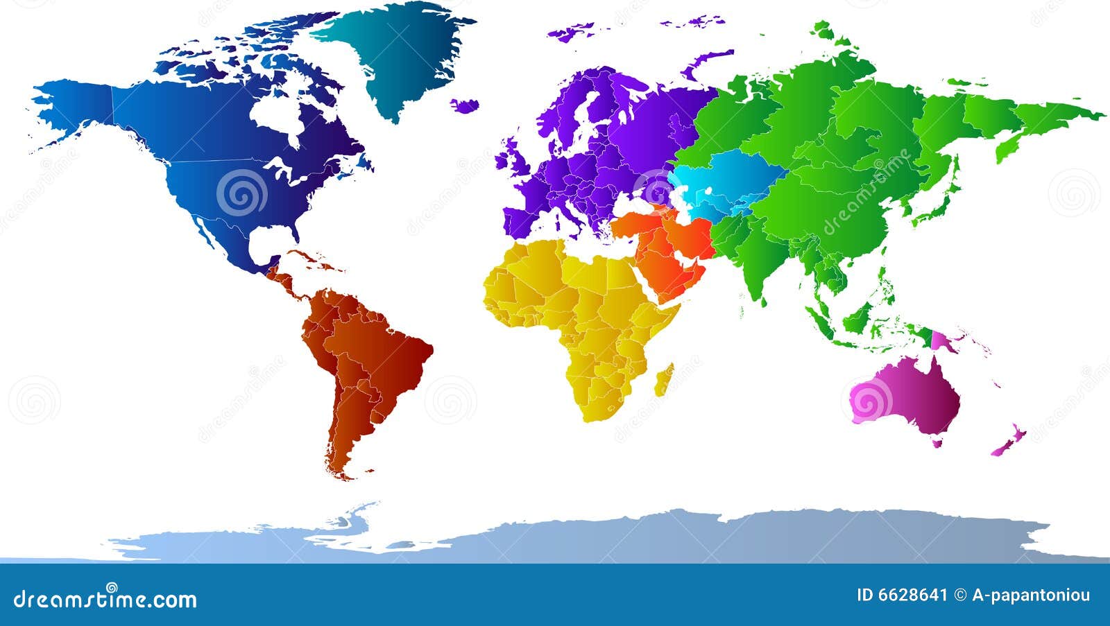 Atlas der Kontinente vektor abbildung. Illustration von kartografie ...
