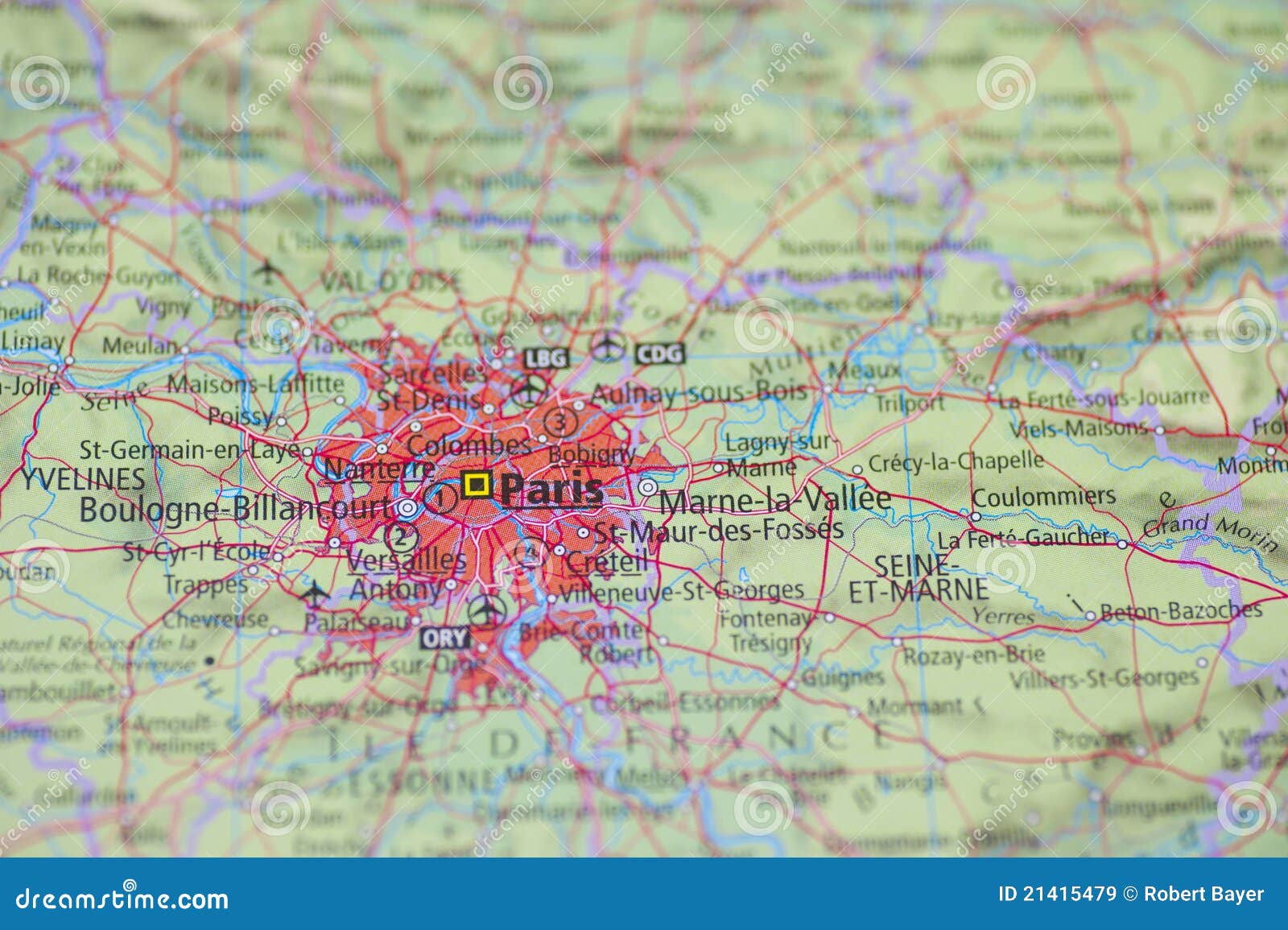 Atlas-Karte Paris stockbild. Bild von tour, seite, topographie - 21415479