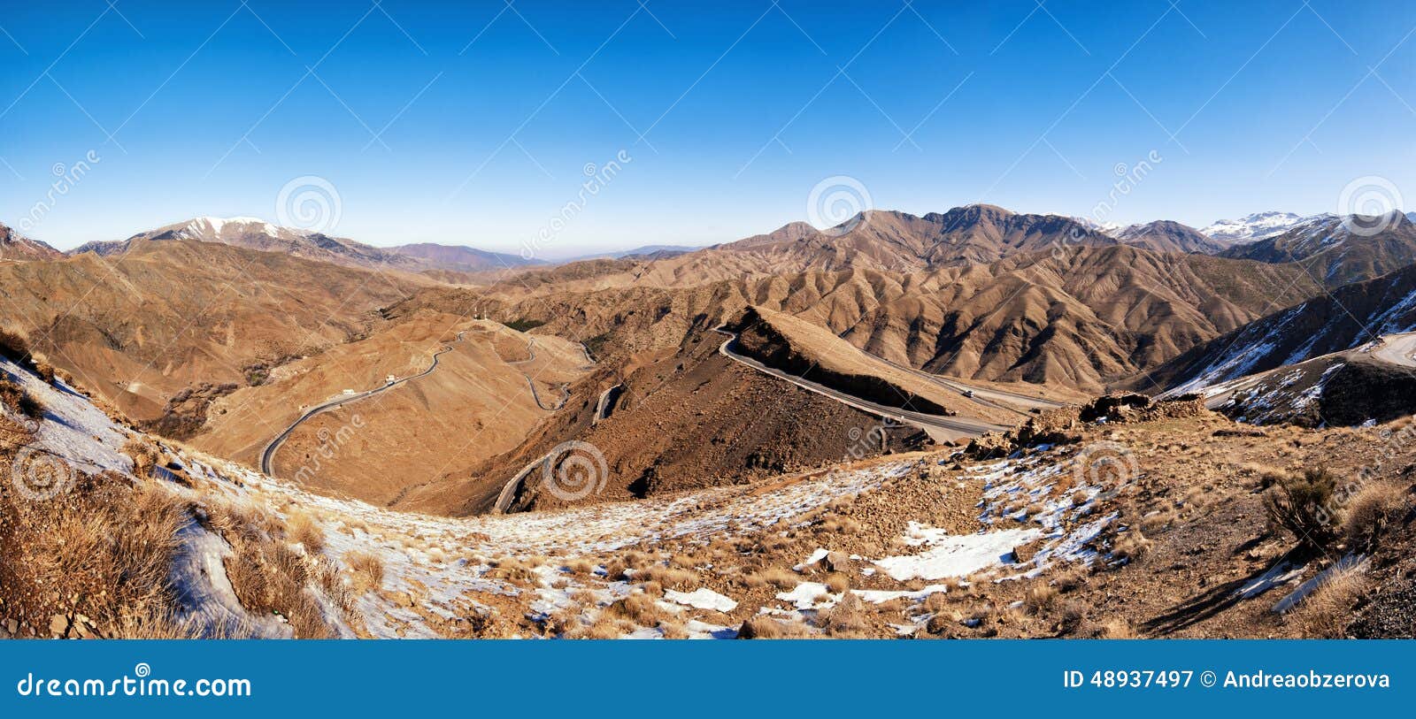 Atlas Mountains Covered with Snow, Morocco. Stock Image - Image of ...