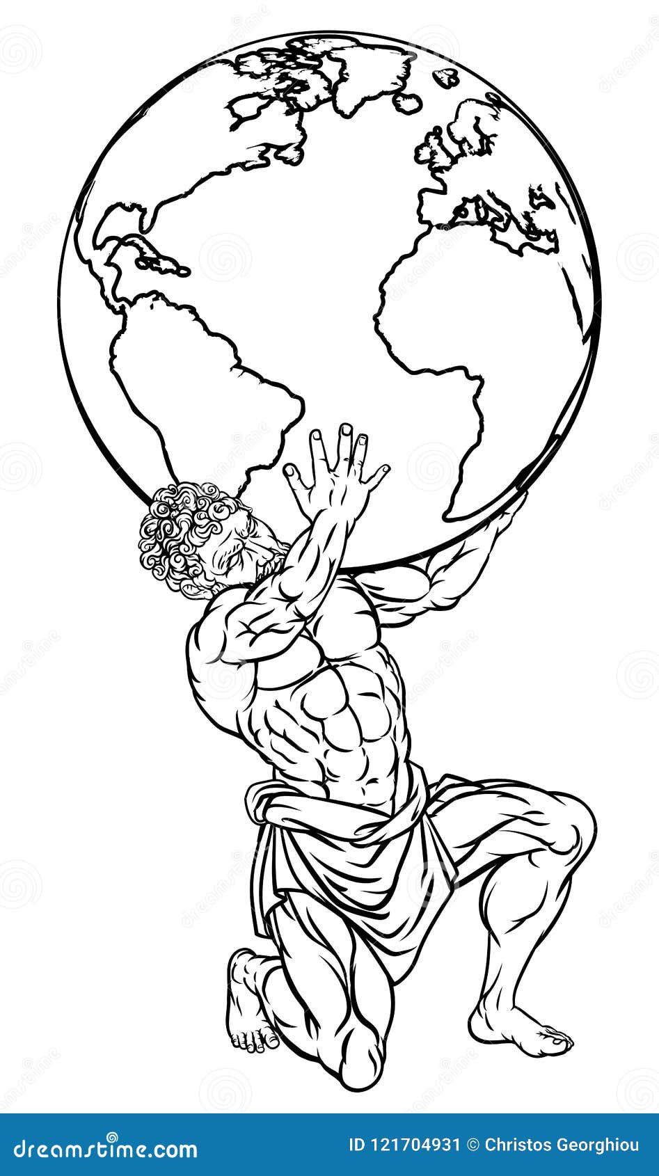 Atlas-Mythologie-Illustration Vektor Abbildung - Illustration von ...